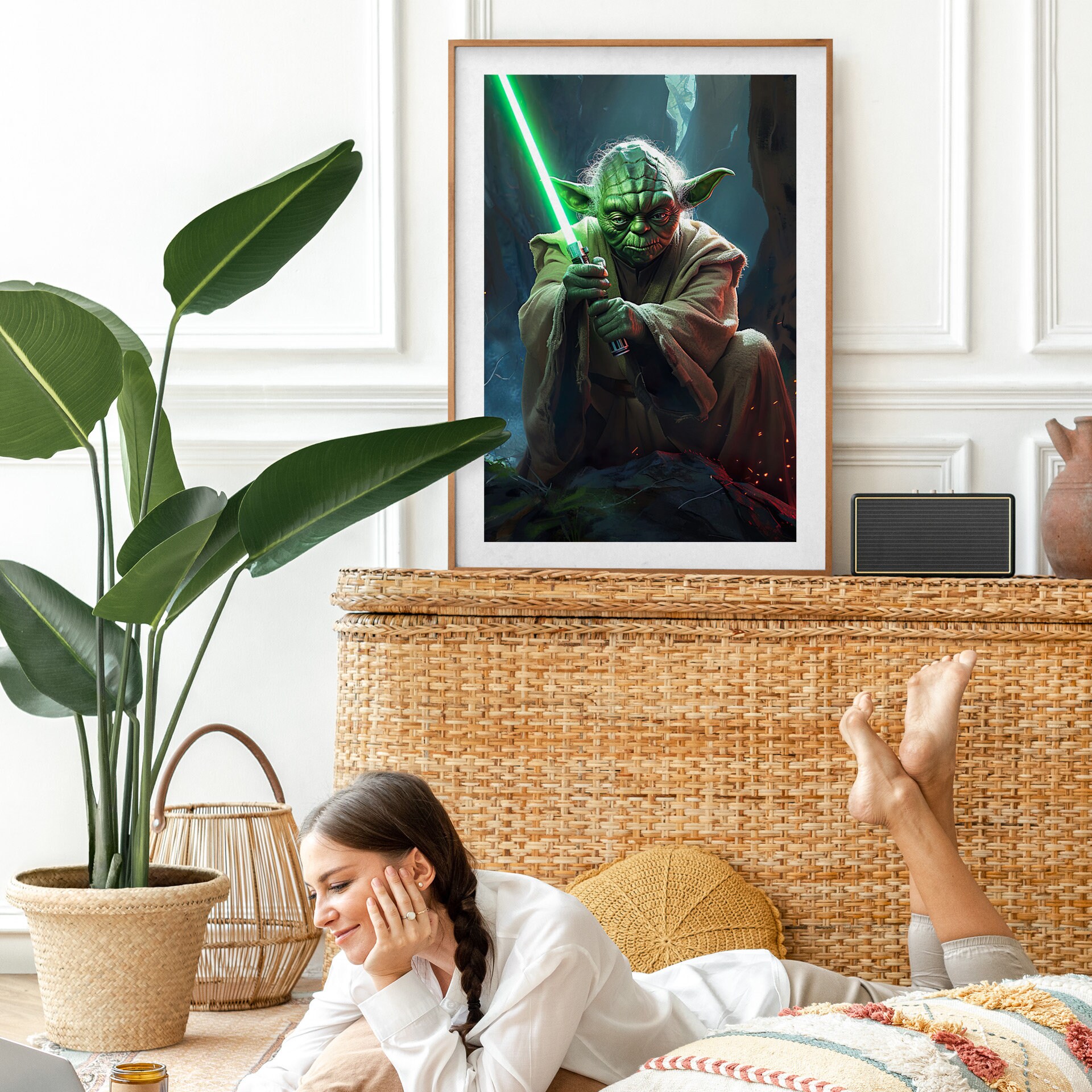 Yoda Star Wars Jedi Master Digital Star Wars Wall Art Print Digital ...