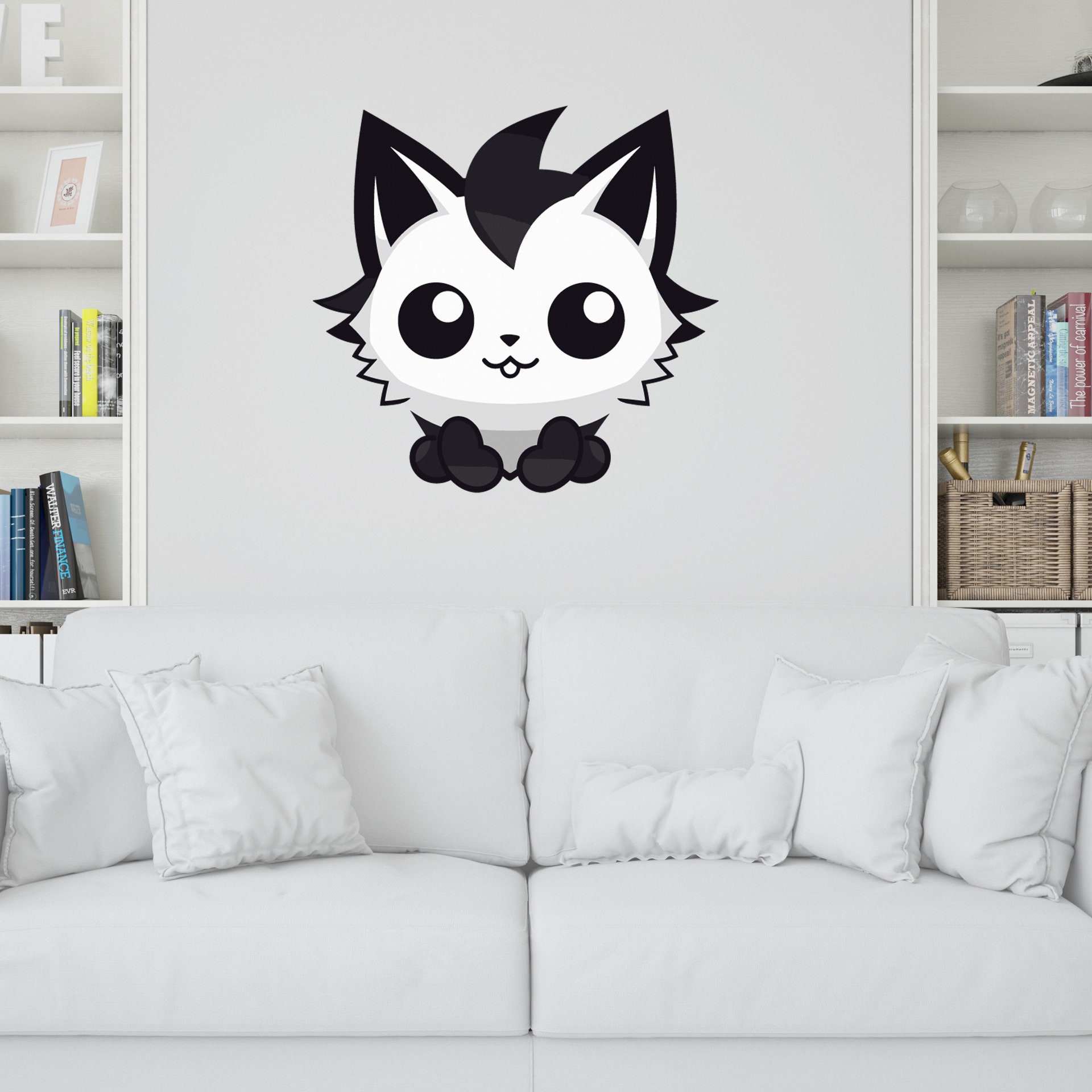 Cute Chibi Cat Silhouette Baby Kawaii Cat Illustration SVG - Etsy