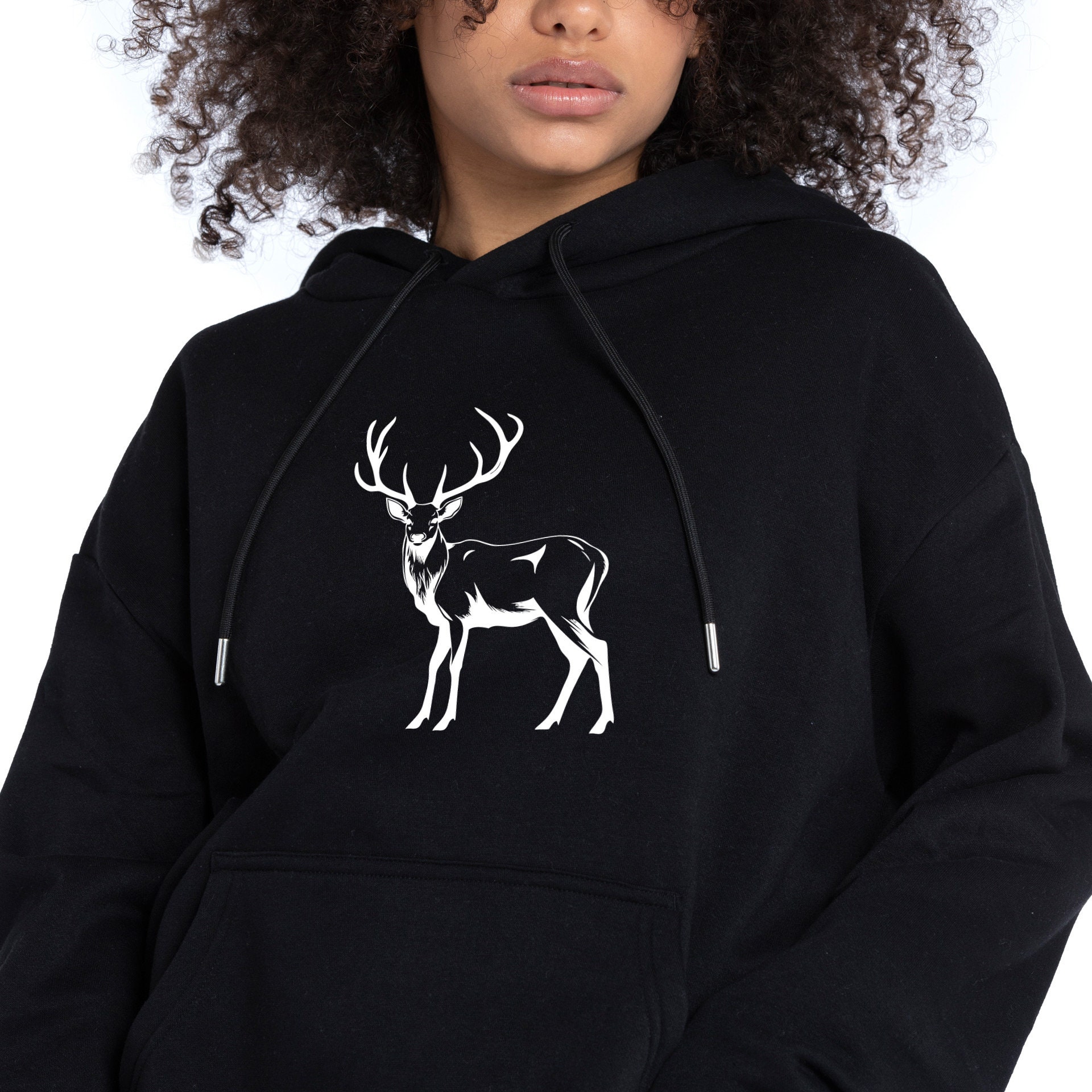 Deer Silhouette Body With Antlers Laser Cut Stag Shape SVG - Etsy