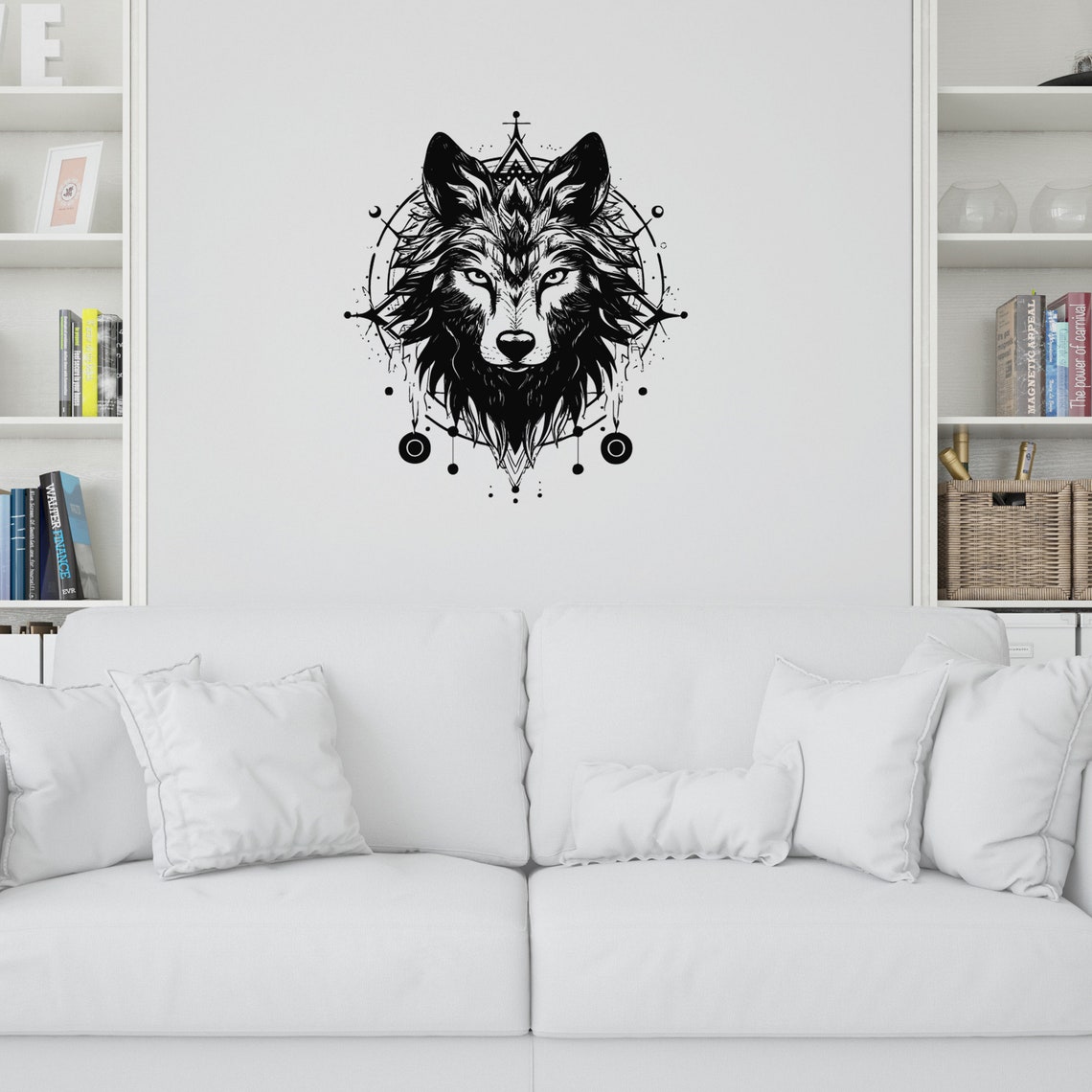 Wolf Face Shaman Silhouette SVG Pdf Dxf Png Wolf Clipart - Etsy