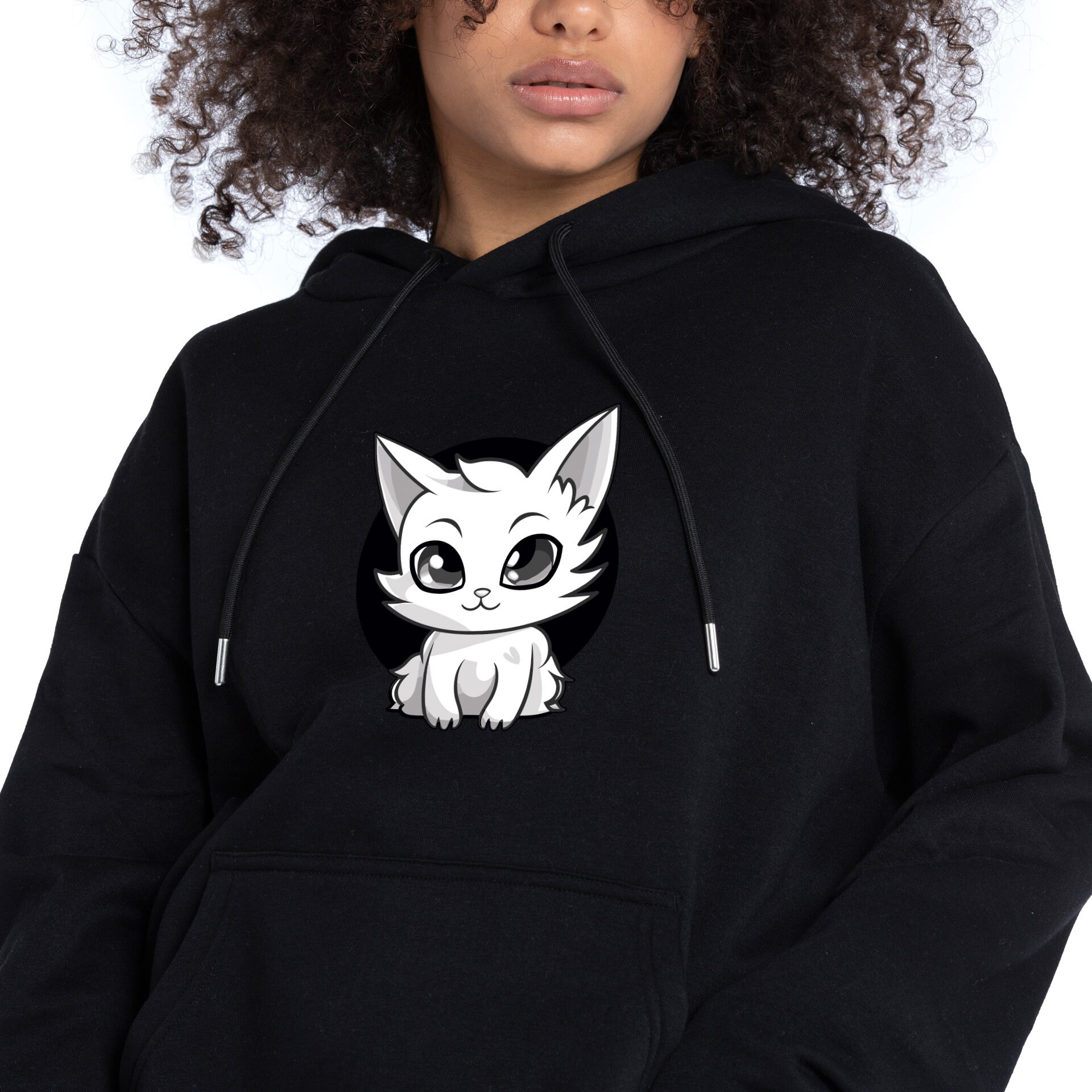 Cute Chibi Cat Silhouette Baby Kawaii Cat Illustration SVG - Etsy