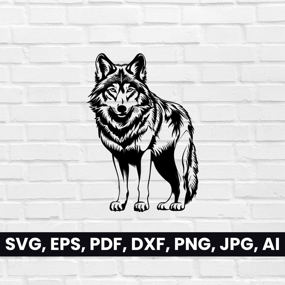 Silueta de lobo, lobo caminando SVG, Pdf, Dxf, Png, imágenes ...