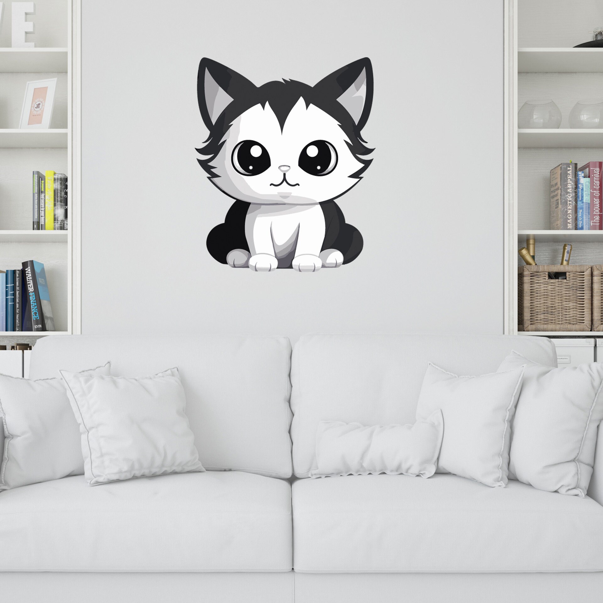 Cute Chibi Cat Silhouette Baby Kawaii Cat Illustration SVG - Etsy