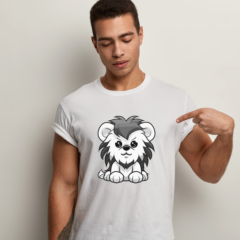 Cute Chibi Lion Silhouette Baby Lion Kawaii Illustration - Etsy