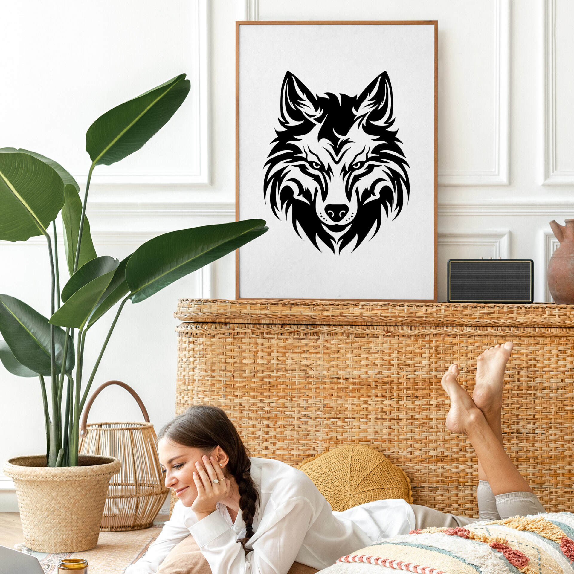 BIG Wolf Head Bundle Silhouette Pack, Wolf Face SVG, Pdf, Dxf, Png ...