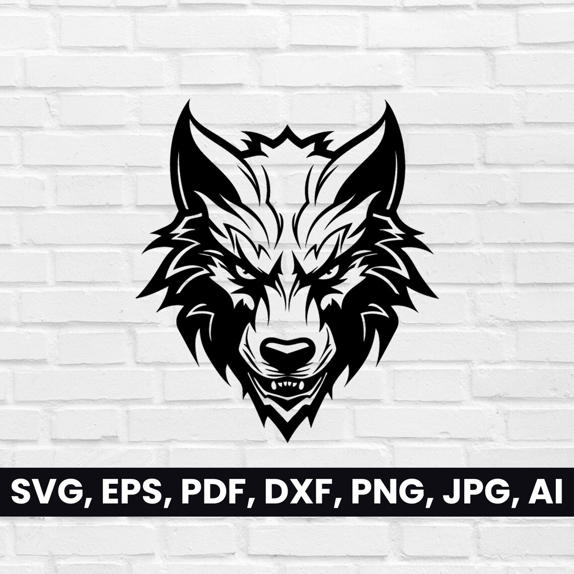 Wolf Head Silhouette Wolf Face SVG Pdf Dxf Png Wolf - Etsy