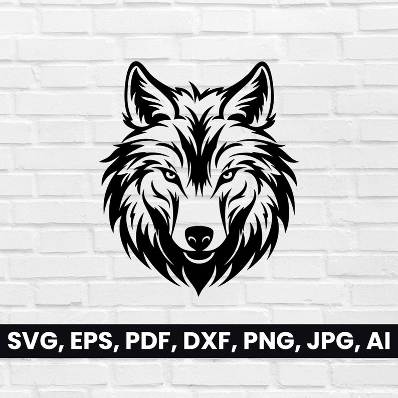 Wolf Head Silhouette, Wolf Face SVG, Pdf, Dxf, Png, Wolf Clipart, Wolf ...