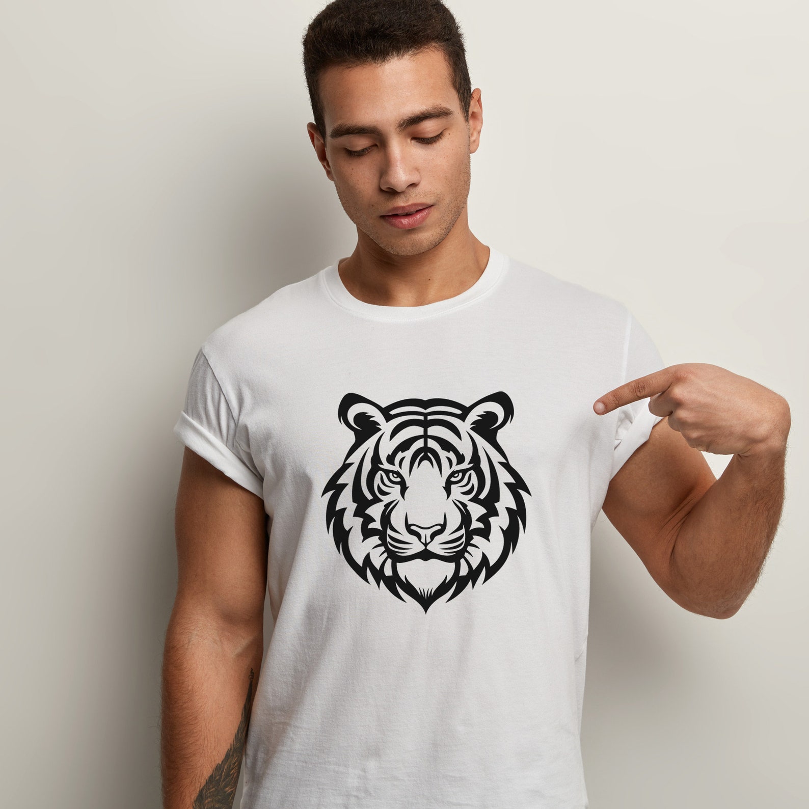 Tiger Head Silhouette, Tiger Face SVG, Pdf, Dxf, Png, Tiger Clipart ...