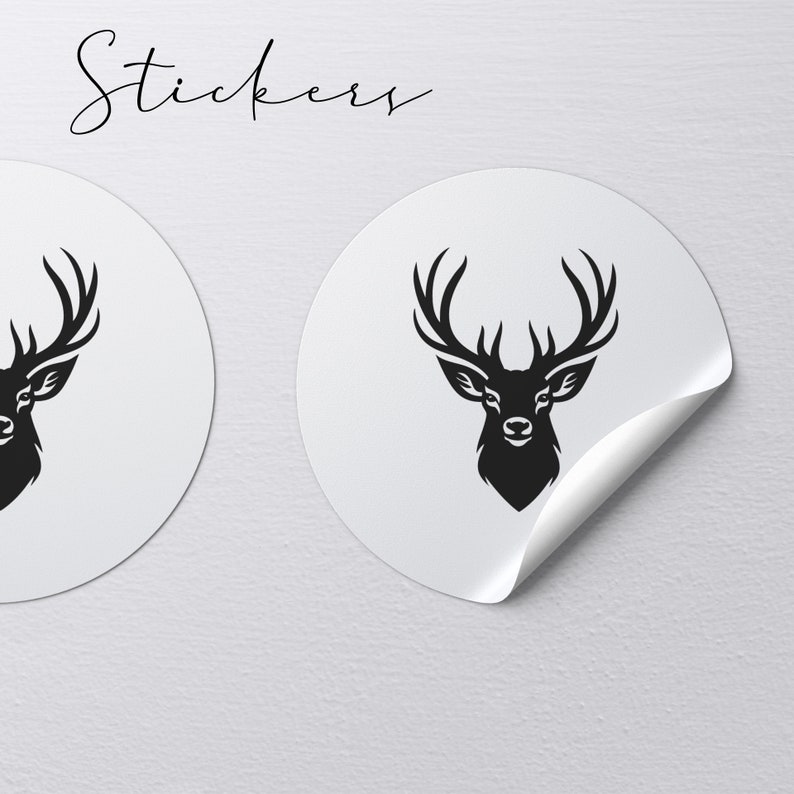 Deer Head Silhouette, Stag Shape SVG, Pdf, Dxf, Png, Deer With Antlers ...