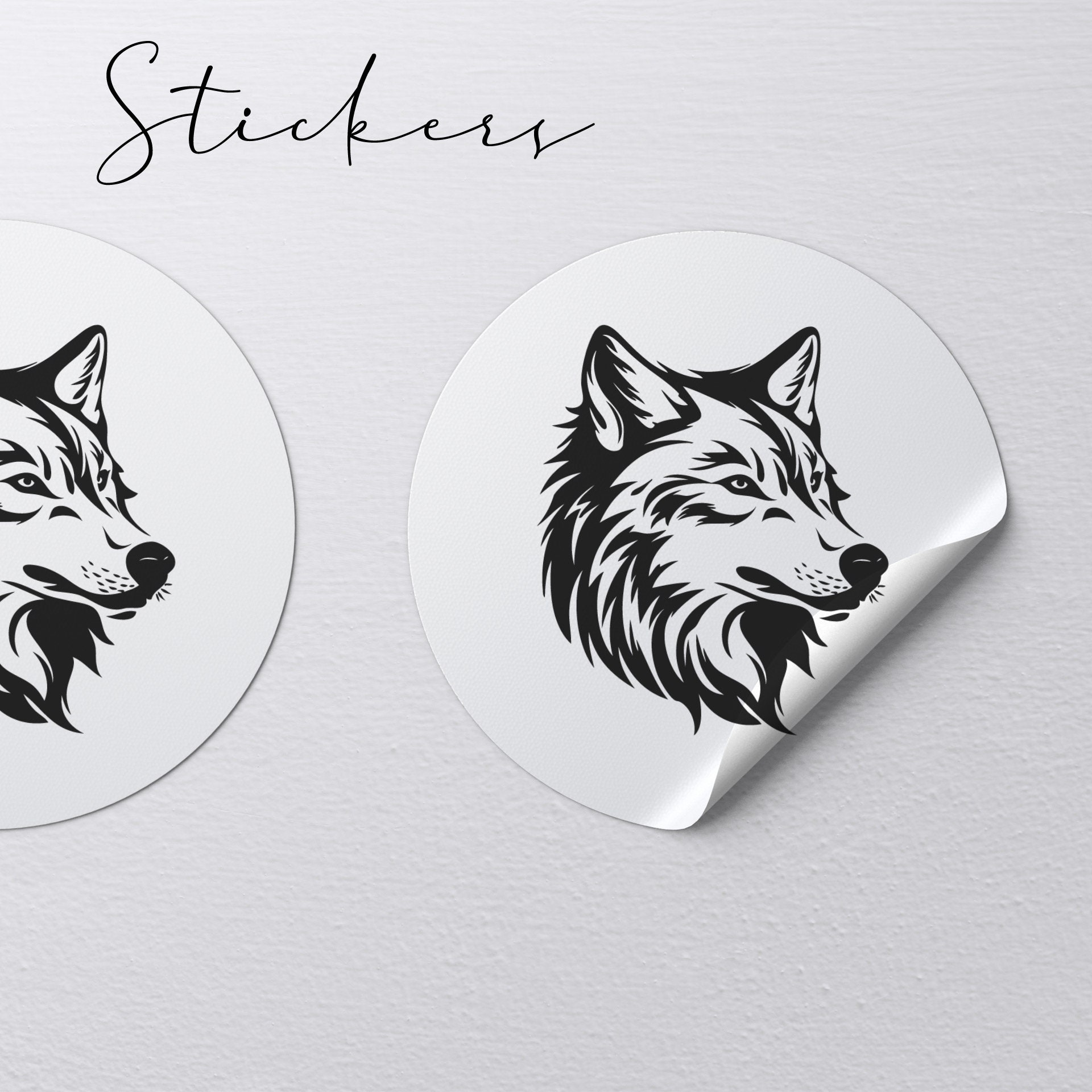 Silueta de cabeza de lobo cara de lobo SVG Pdf Dxf Png - Etsy México