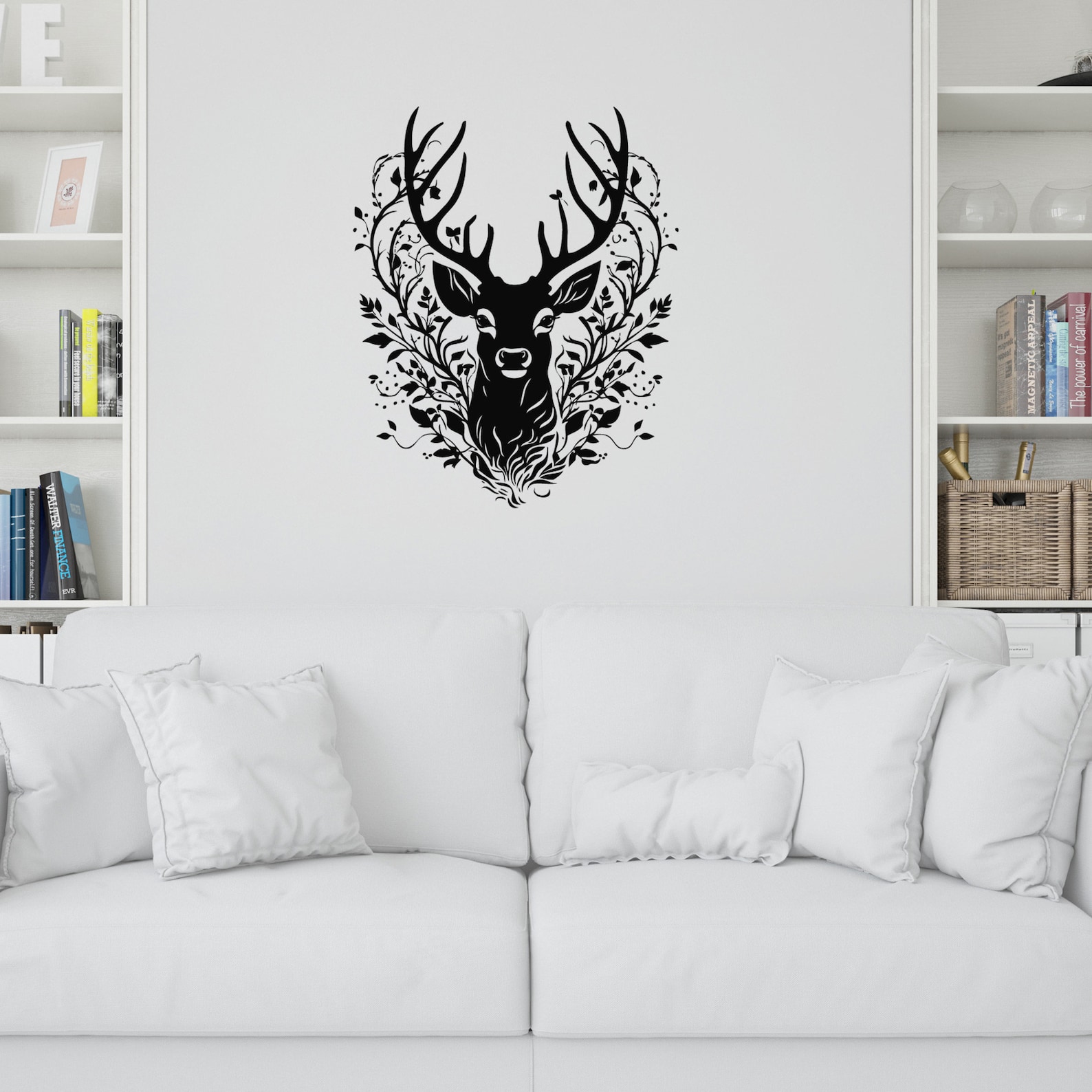 Deer Head Silhouette, Stag Shape SVG, Pdf, Dxf, Png, Deer Face Clipart ...