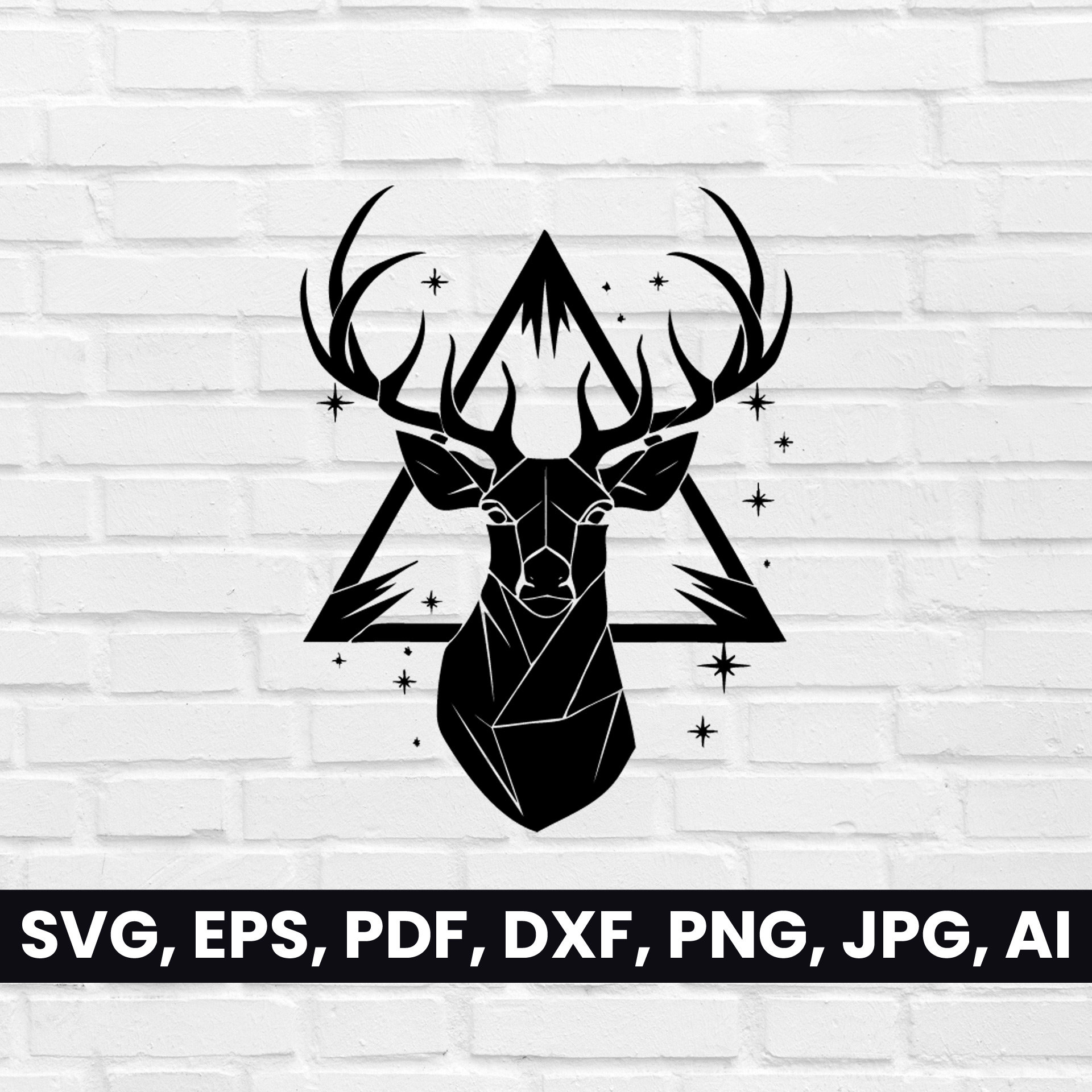 Deer Head Silhouette Stag Shape SVG Pdf Dxf Png Deer With - Etsy