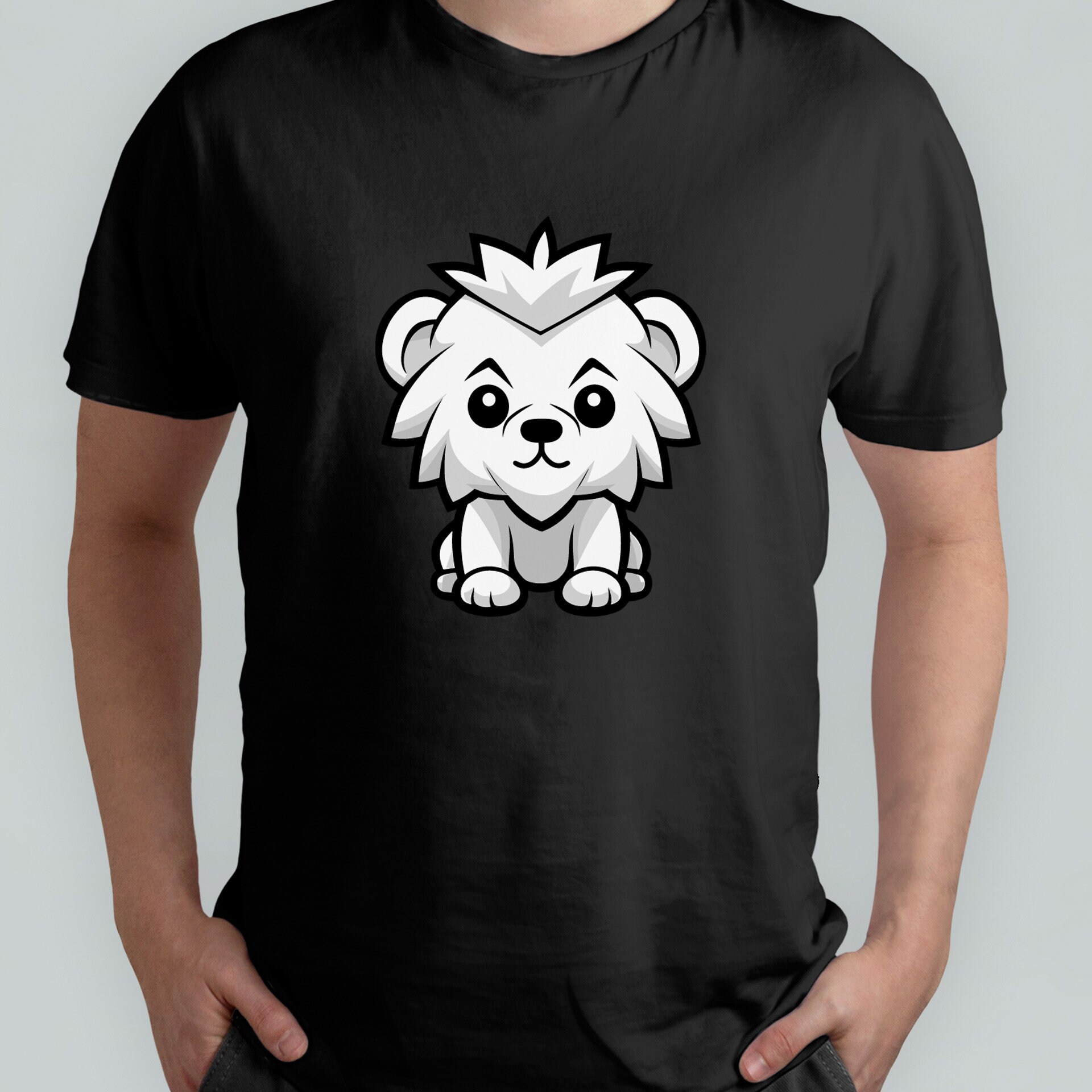 Cute Chibi Lion Silhouette Baby Lion Kawaii Illustration - Etsy