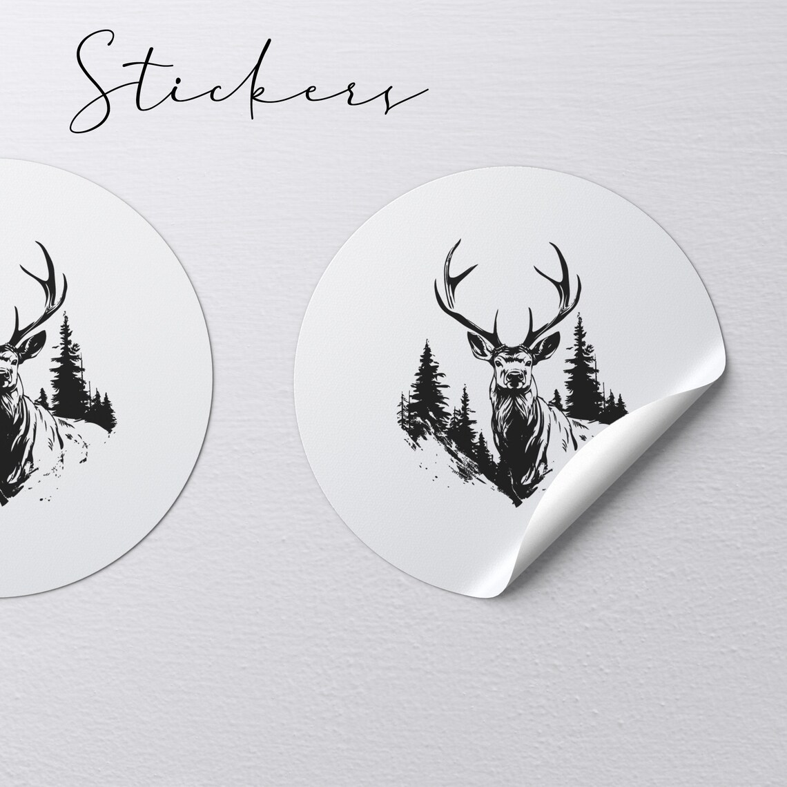 Deer With Antlers Head Silhouette, Laser Cut Stag Shape SVG, Pdf, Dxf ...
