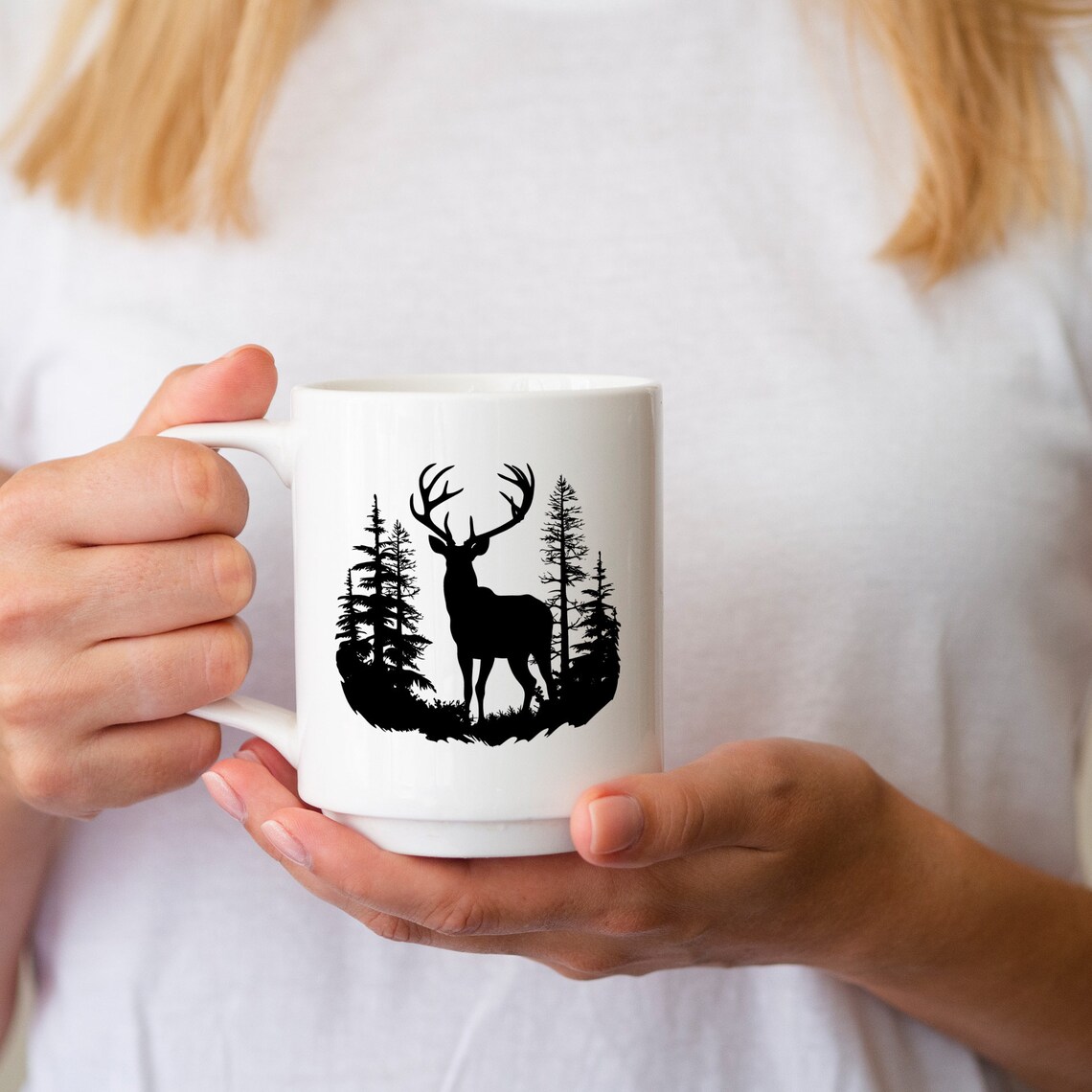 Deer Forest Silhouette Stag Shape SVG Pdf Dxf Png Deer - Etsy