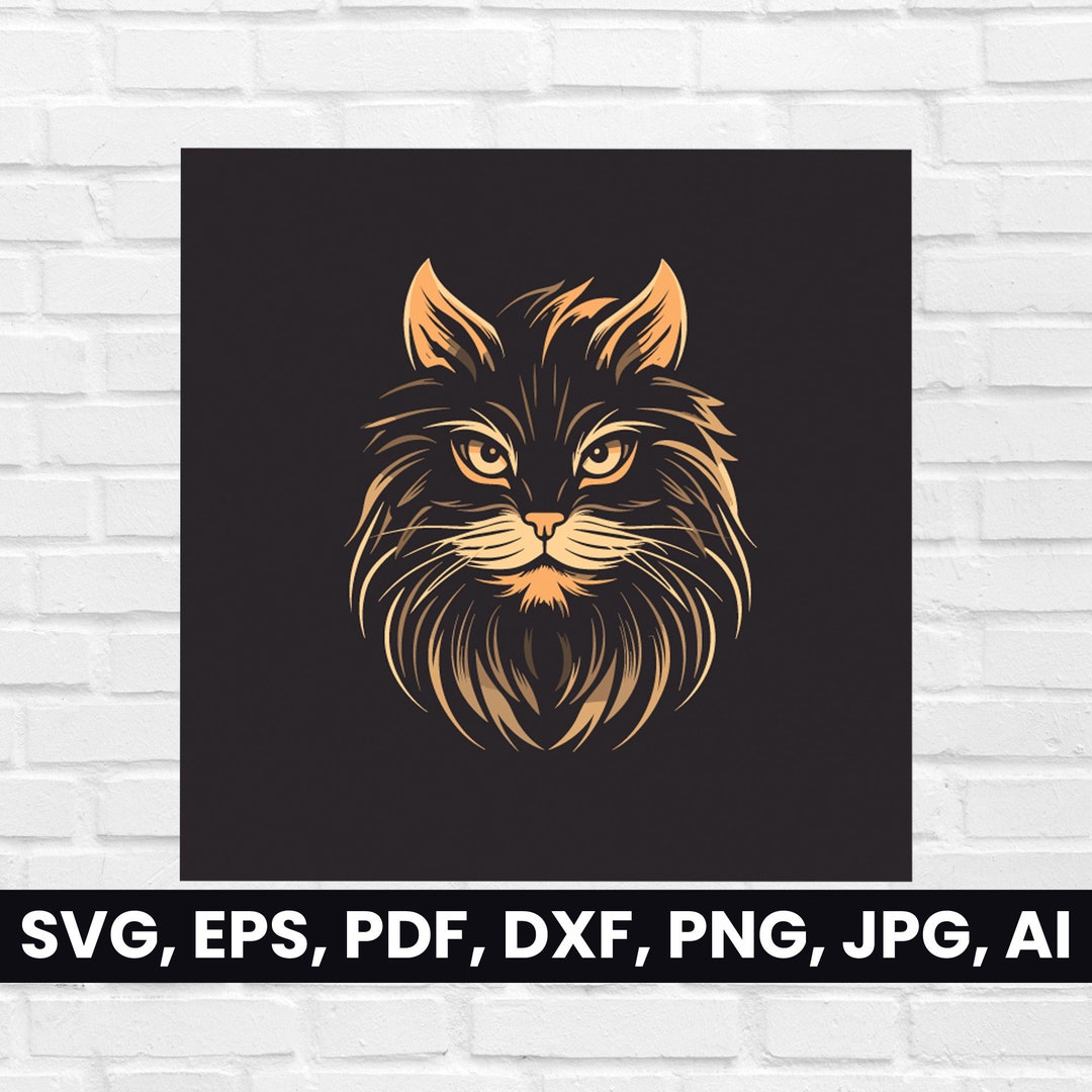 Cat Logo Branding Silhouette, Color Kitty Vector Illustration, SVG, Pdf ...