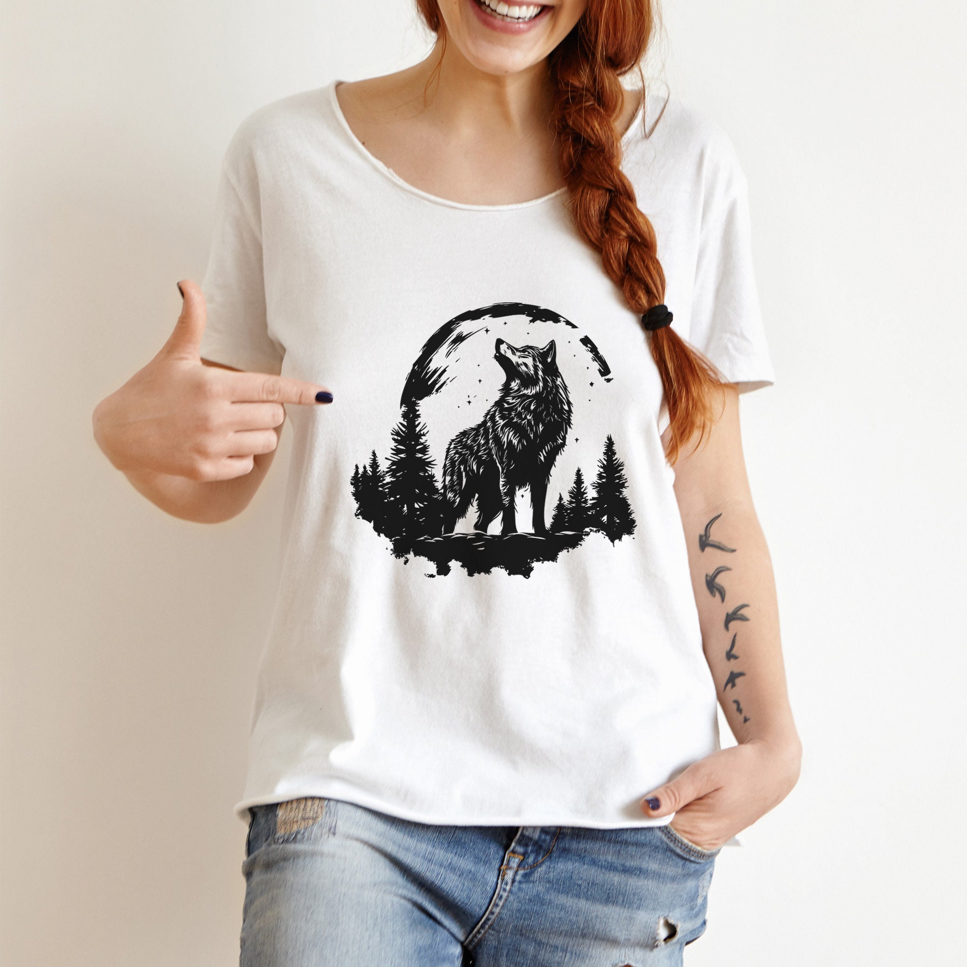 Howling Wolf Silhouette Wolf SVG Pdf Dxf Png Wolf - Etsy