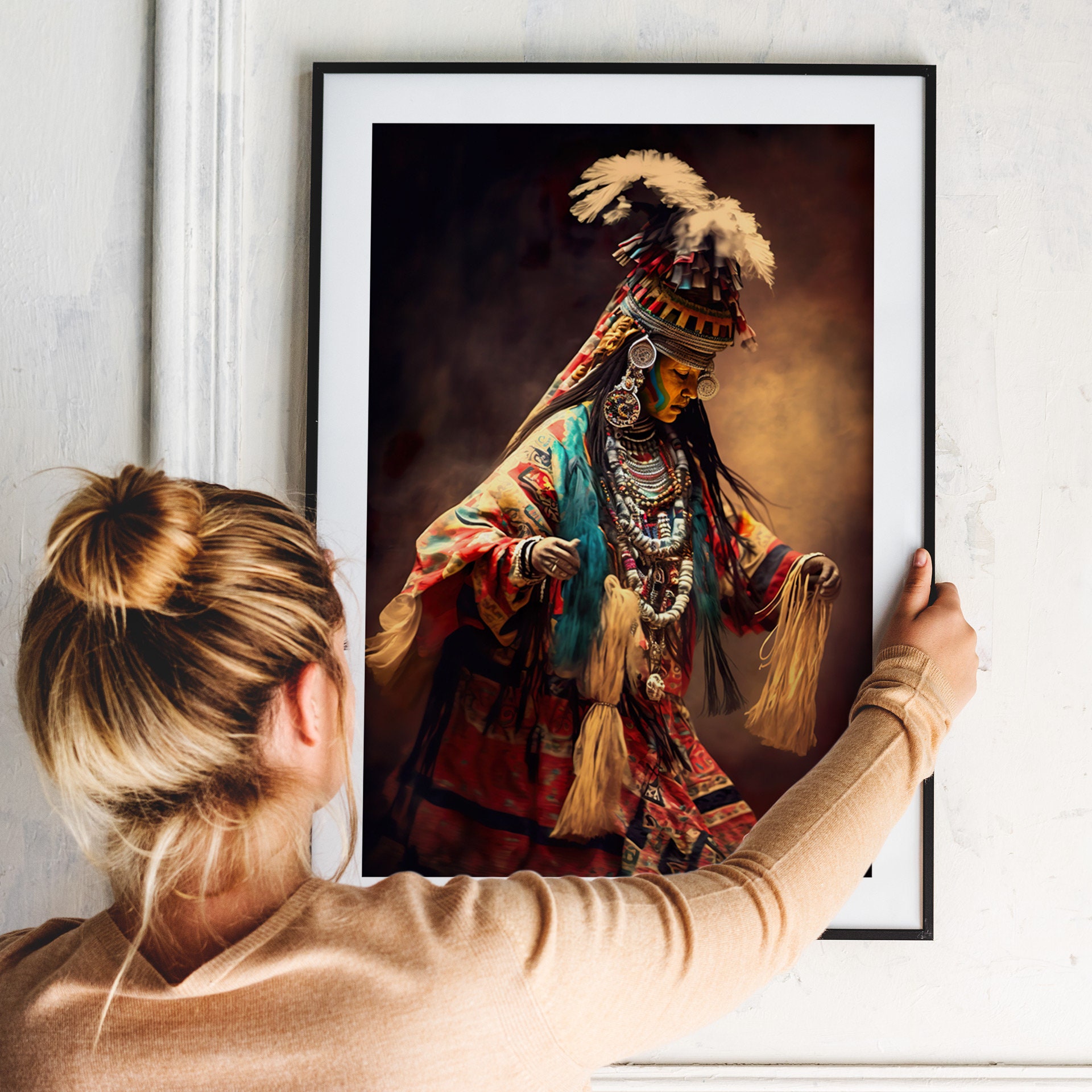 Lakota Sun Dance Ritual Dancing Indian Native Woman, Wall Art Print ...