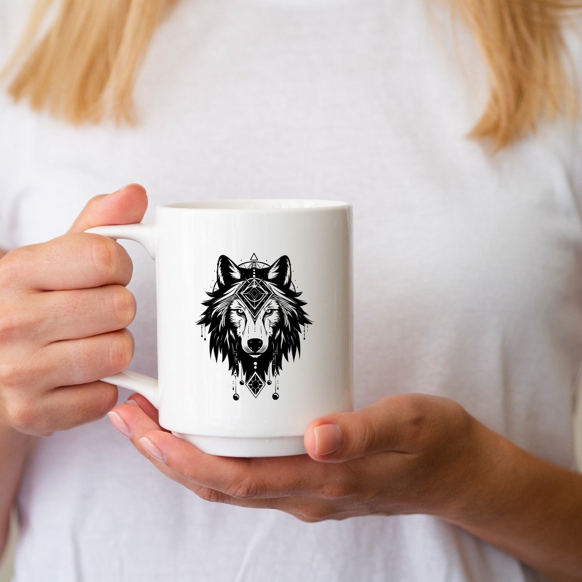 Wolf Face Shaman Silhouette SVG Pdf Dxf Png Wolf Clipart - Etsy