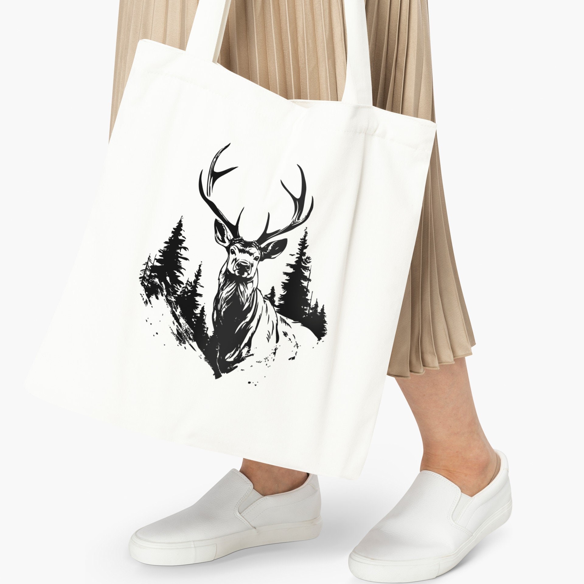 Deer With Antlers Head Silhouette, Laser Cut Stag Shape SVG, Pdf, Dxf ...