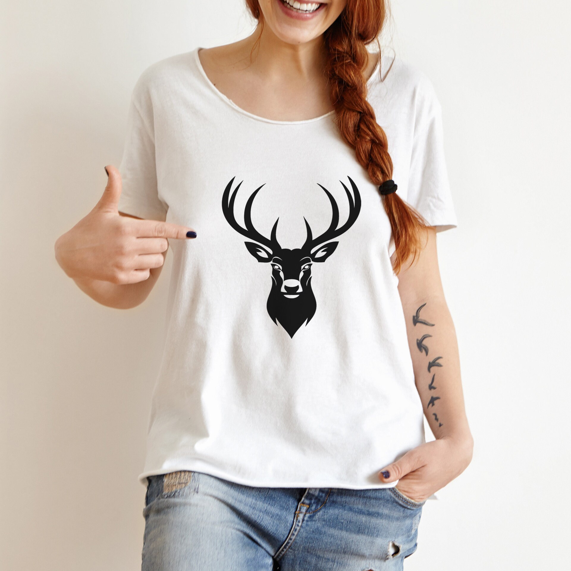 Deer Head Silhouette Stag Shape SVG Pdf Dxf Png Deer With - Etsy