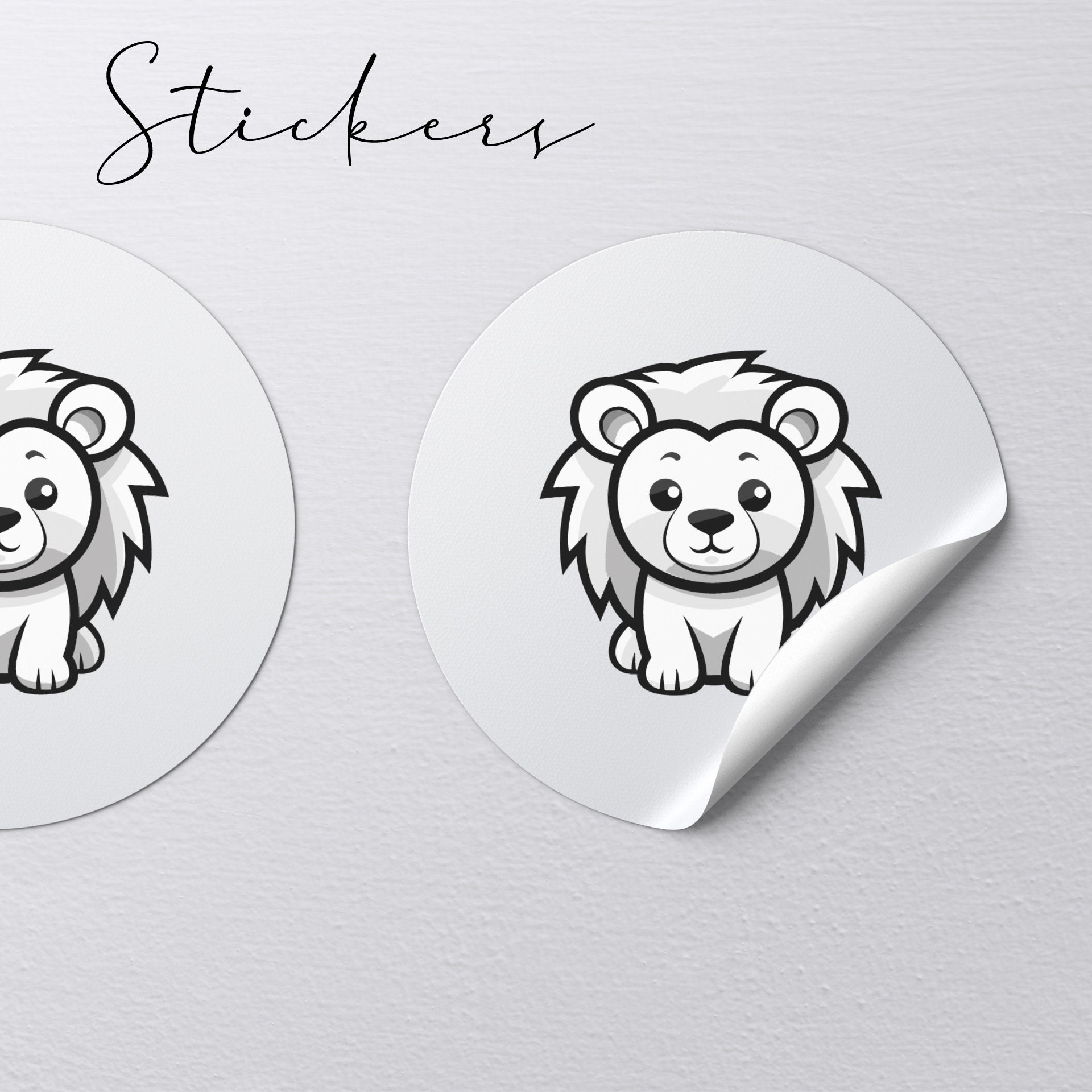 Cute Chibi Lion Silhouette, Baby Lion Kawaii Illustration, SVG, Pdf ...