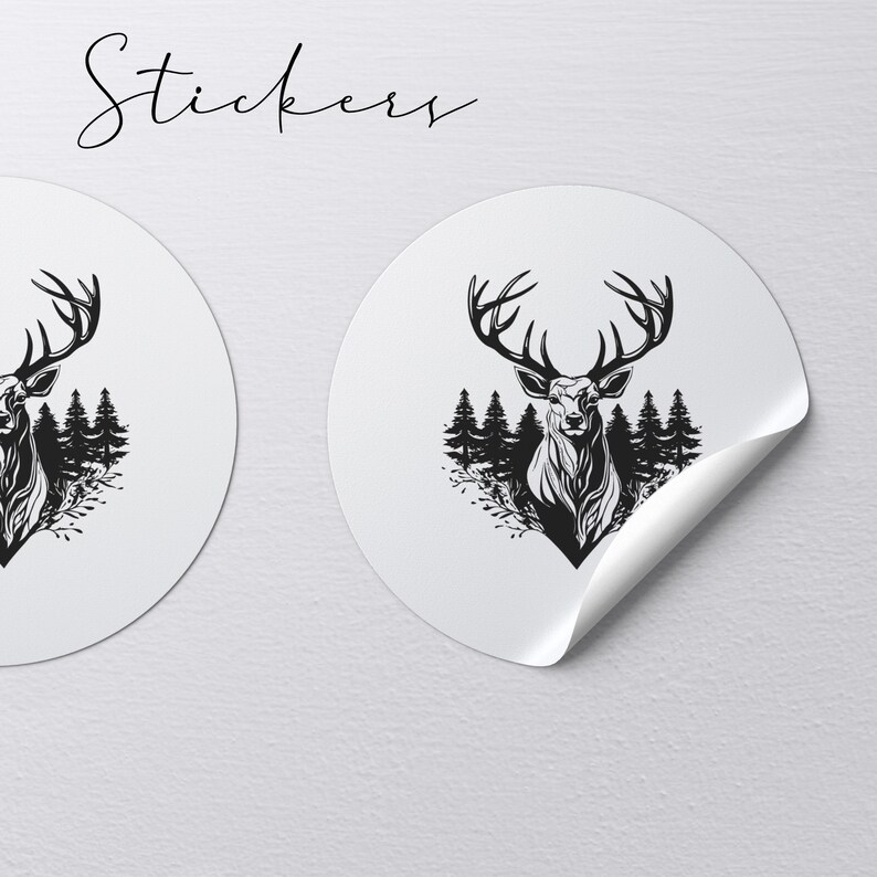 Deer With Antlers Head Silhouette, Laser Cut Stag Shape SVG, Pdf, Dxf ...