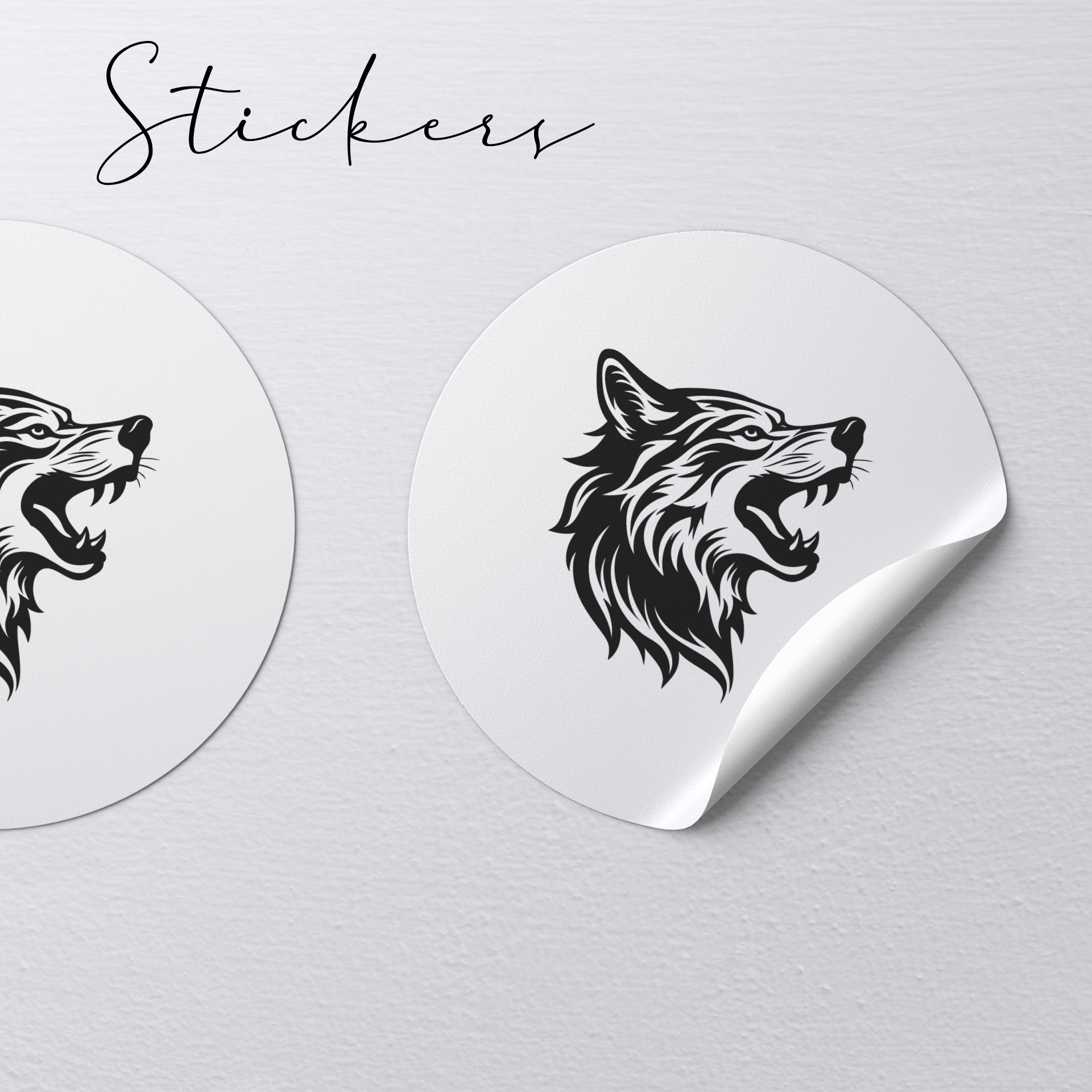 Silueta de cabeza de lobo, Tribal Roaring Wolf Face SVG, Pdf, Dxf, Png ...