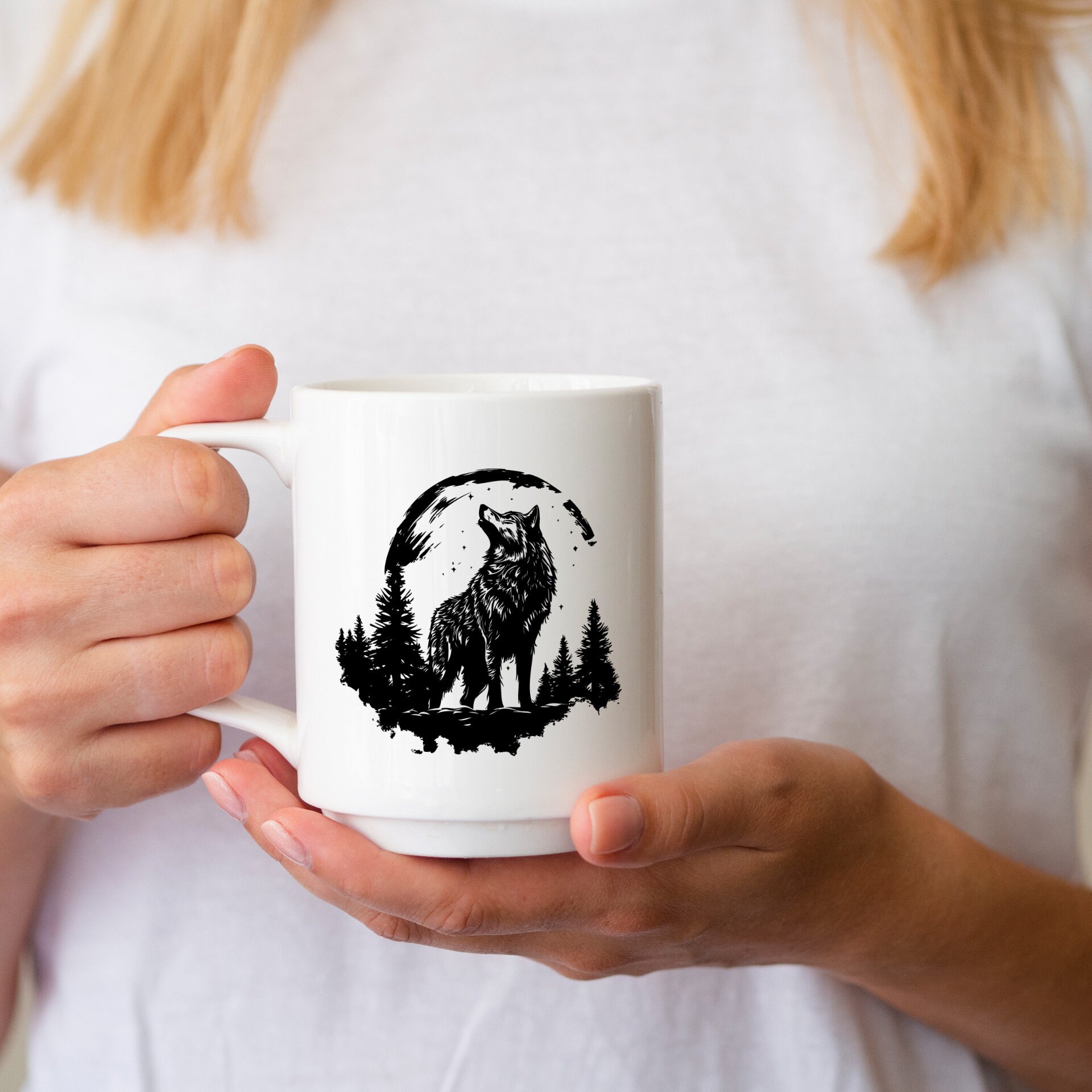 Howling Wolf Silhouette Wolf SVG Pdf Dxf Png Wolf - Etsy