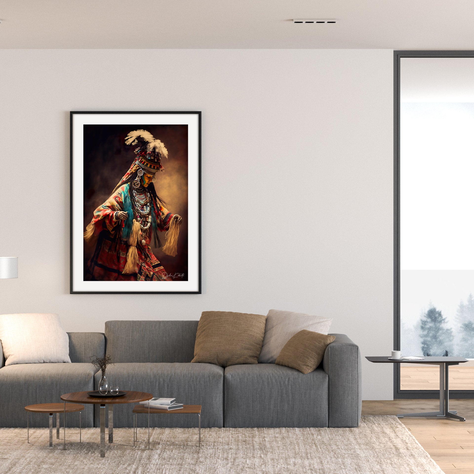 Lakota Sun Dance - Ritual Dancing Indian Native Woman, Wall Art Print ...