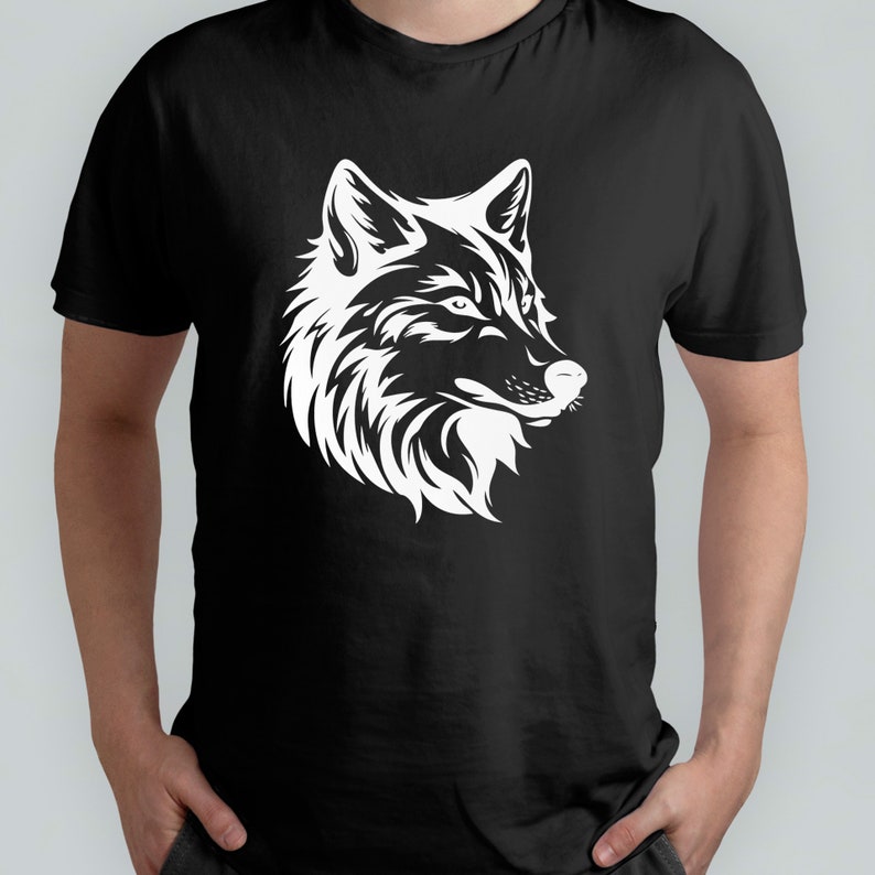 Silueta de cabeza de lobo cara de lobo SVG Pdf Dxf Png - Etsy México