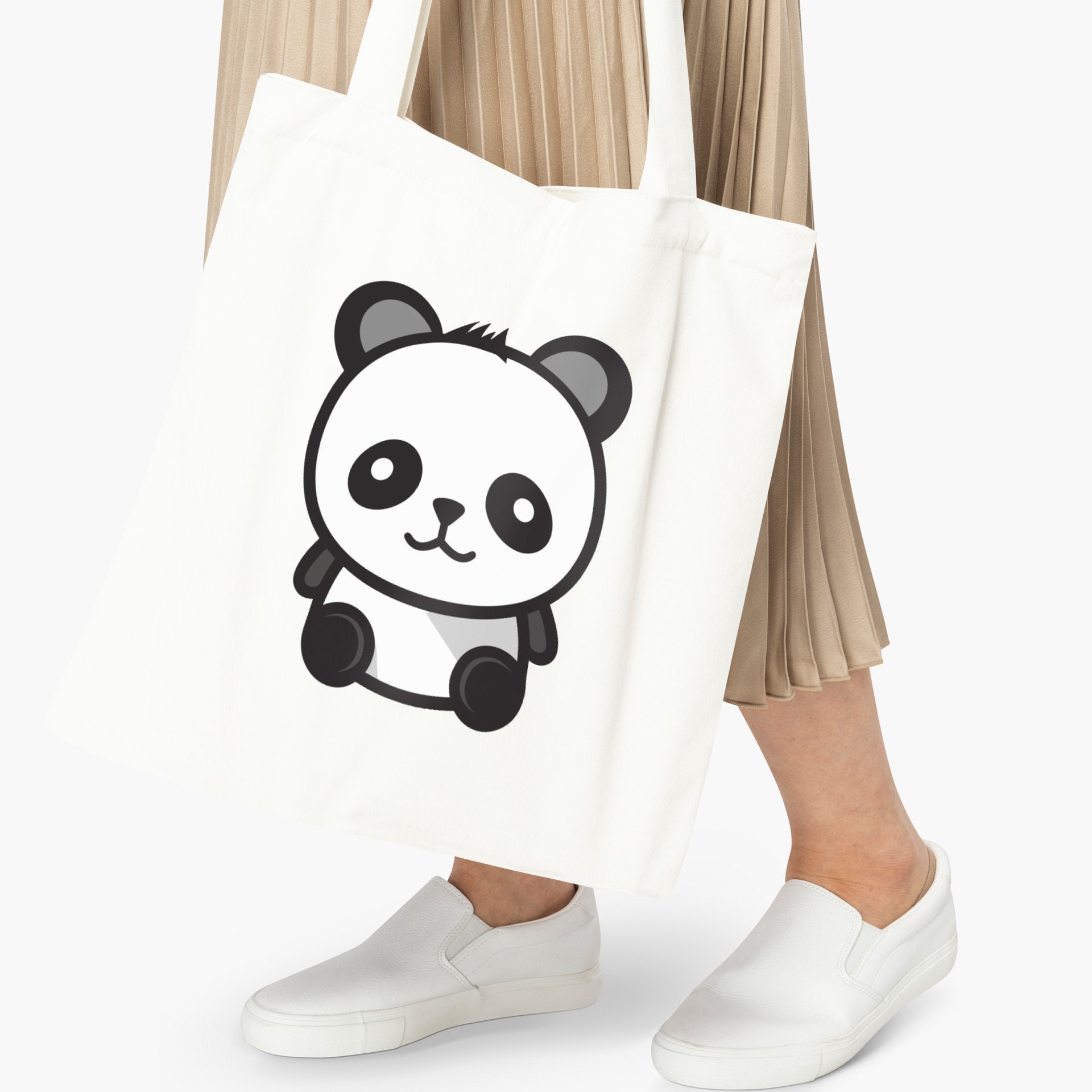 Cute Chibi Panda Silhouette, Baby Kawaii Panda Illustration, SVG, Pdf ...