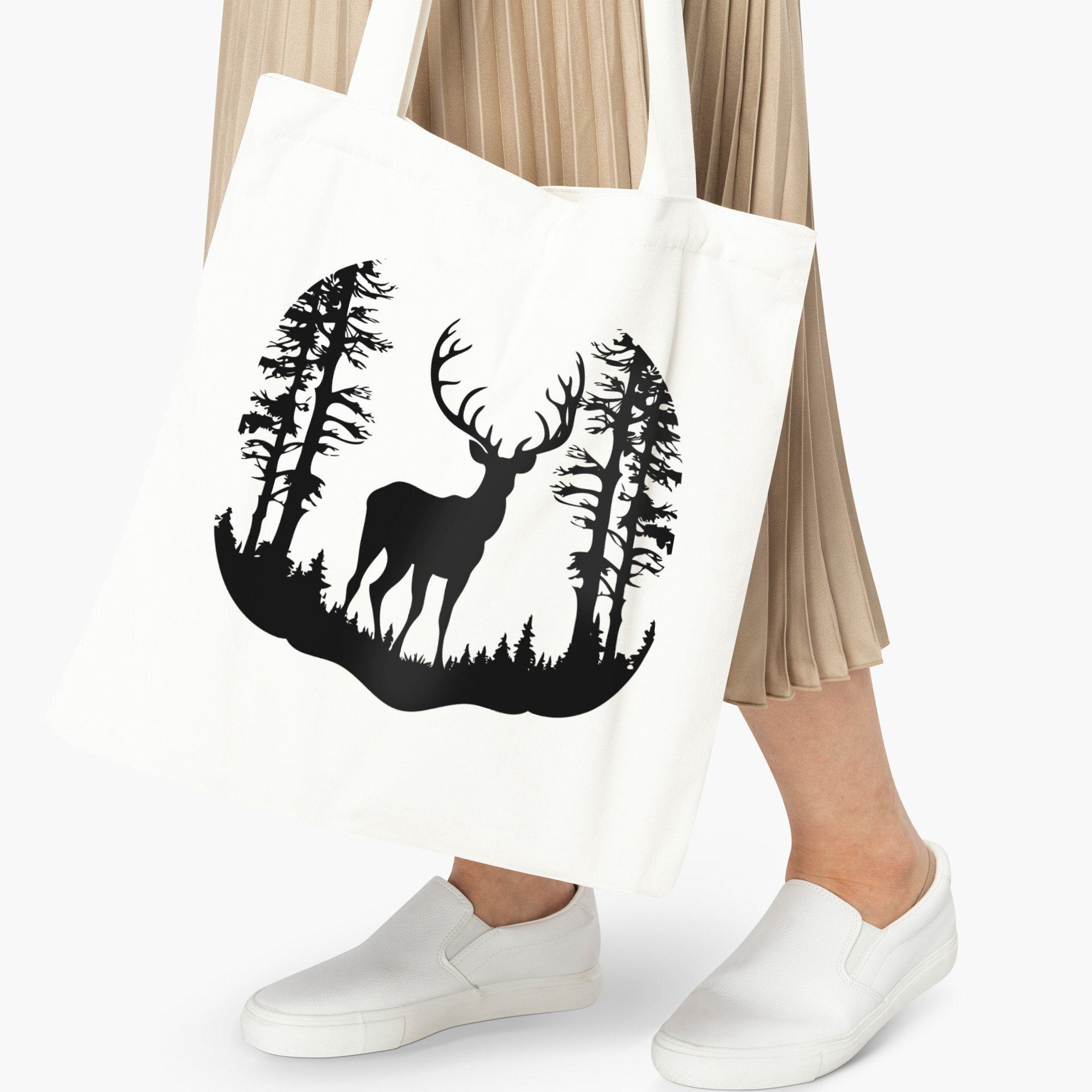 Deer Forest Silhouette, Stag Shape SVG, Pdf, Dxf, Png, Deer Clipart ...