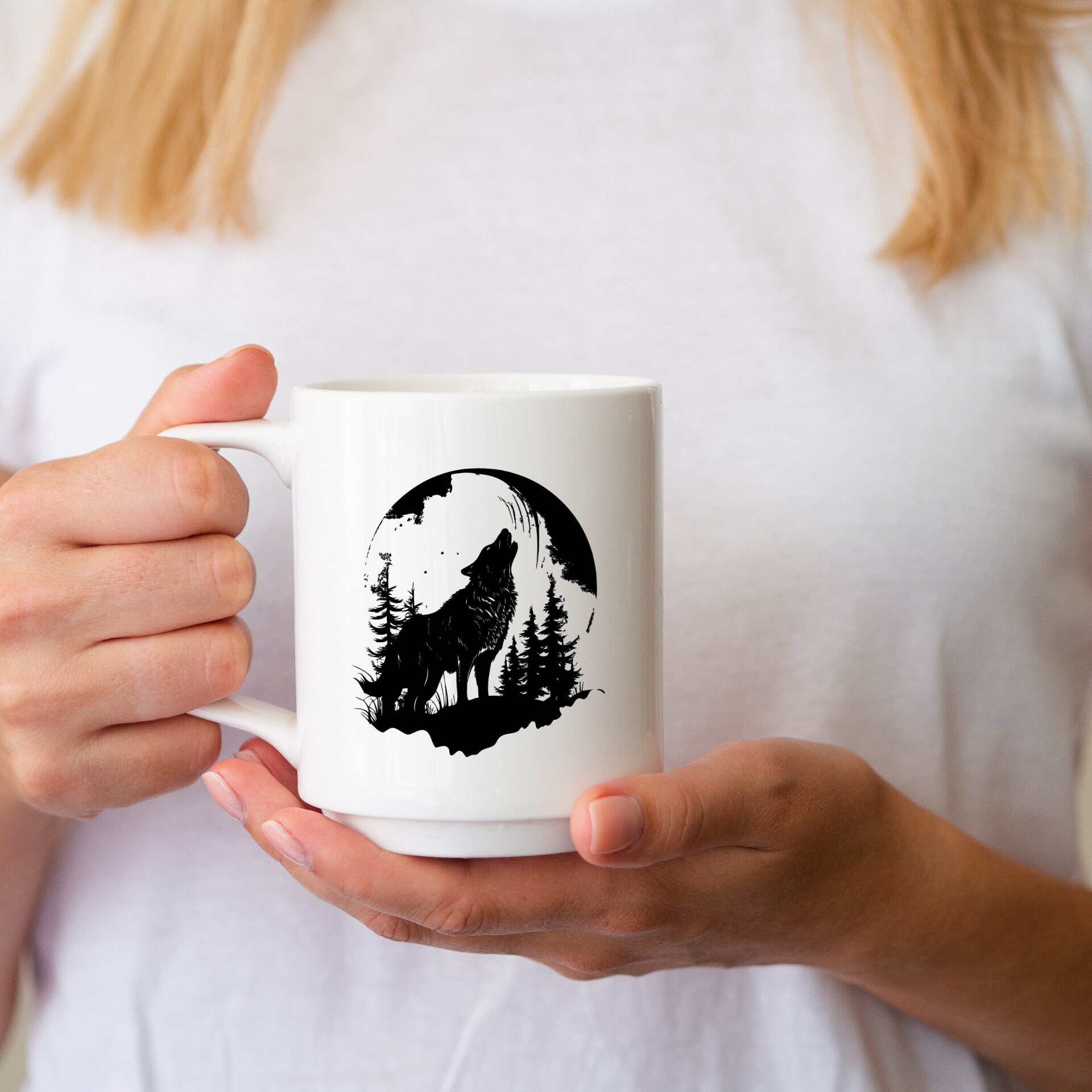 Howling Wolf Silhouette, Wolf SVG, Pdf, Dxf, Png, Wolf Clipart, Wolf ...