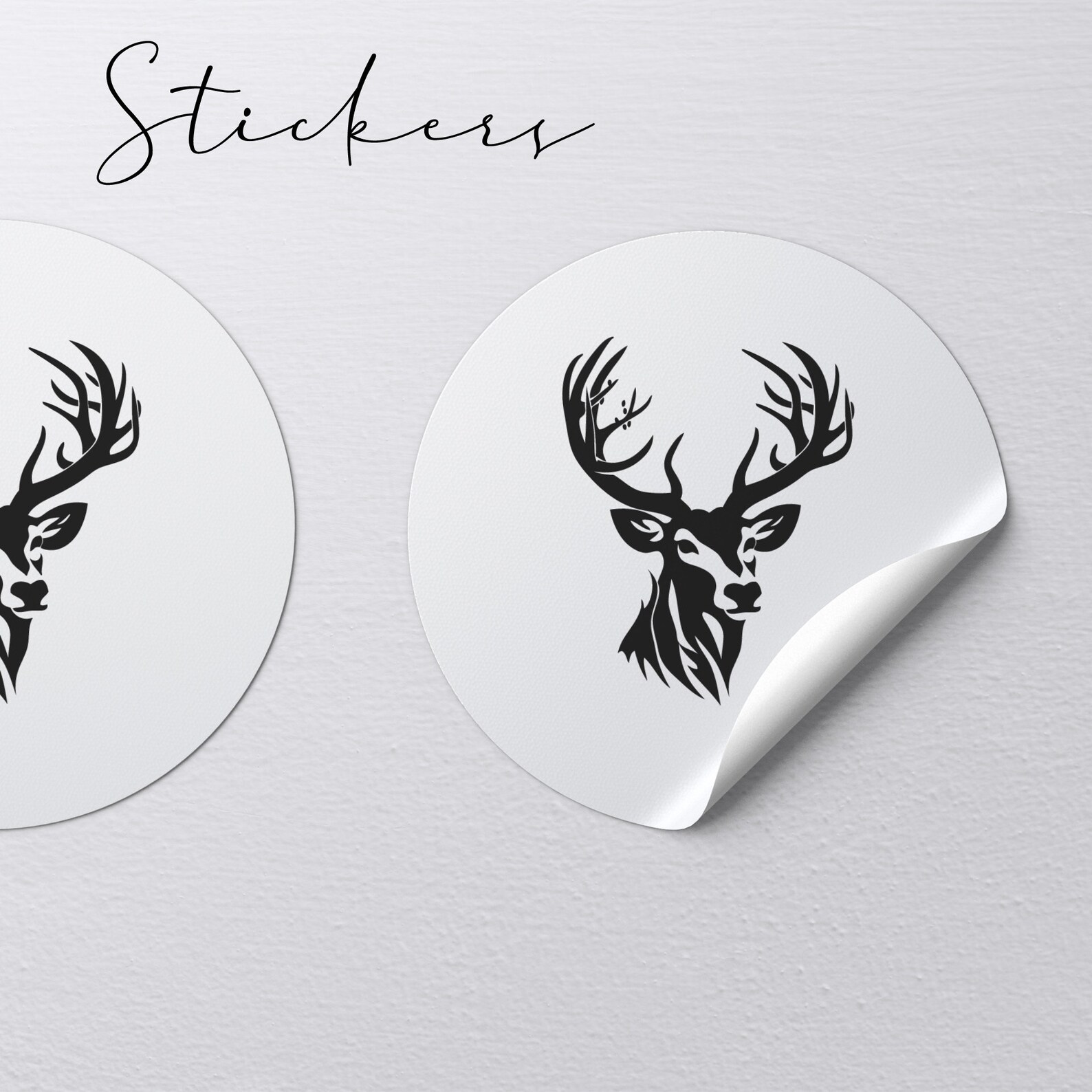 Deer Head Silhouette, Stag Shape SVG, Pdf, Dxf, Png, Deer Face Clipart ...