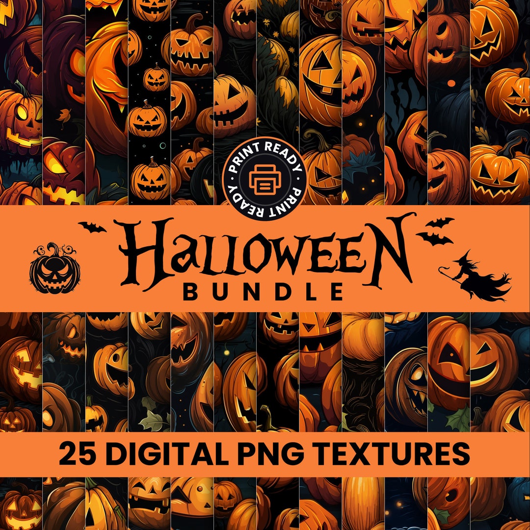 25! Halloween Digital Paper Bundle Pack, Halloween Papers, Texture ...
