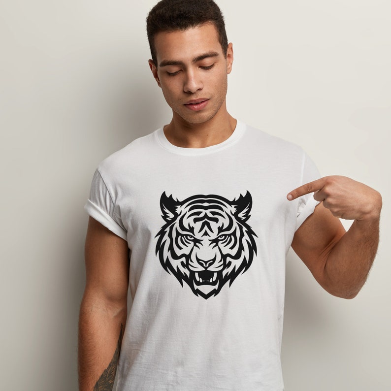 Tiger Head Silhouette Tiger Face SVG Pdf Dxf Png Tiger - Etsy