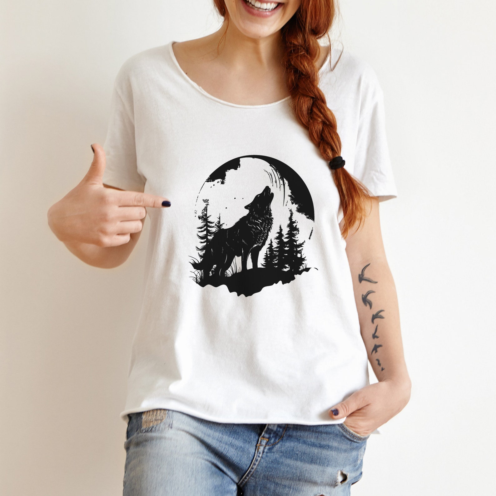 Howling Wolf Silhouette Wolf SVG Pdf Dxf Png Wolf - Etsy