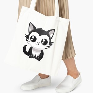 Cute Chibi Cat Silhouette, Baby Kawaii Cat Illustration, SVG, Pdf, Dxf ...