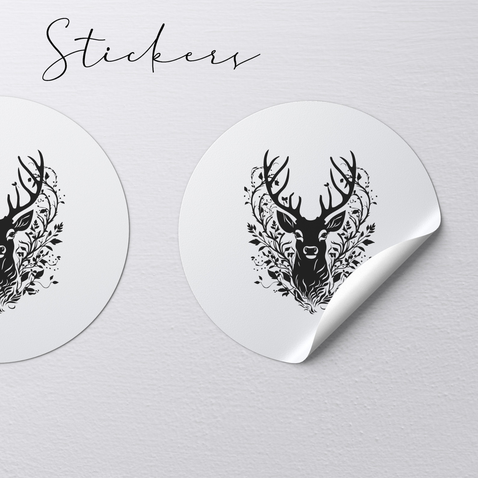 Deer Head Silhouette, Stag Shape SVG, Pdf, Dxf, Png, Deer Face Clipart ...
