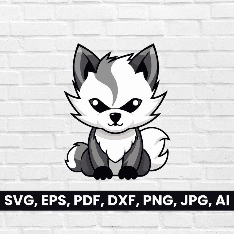 Cute Chibi Cat Silhouette Baby Kawaii Cat Illustration SVG - Etsy