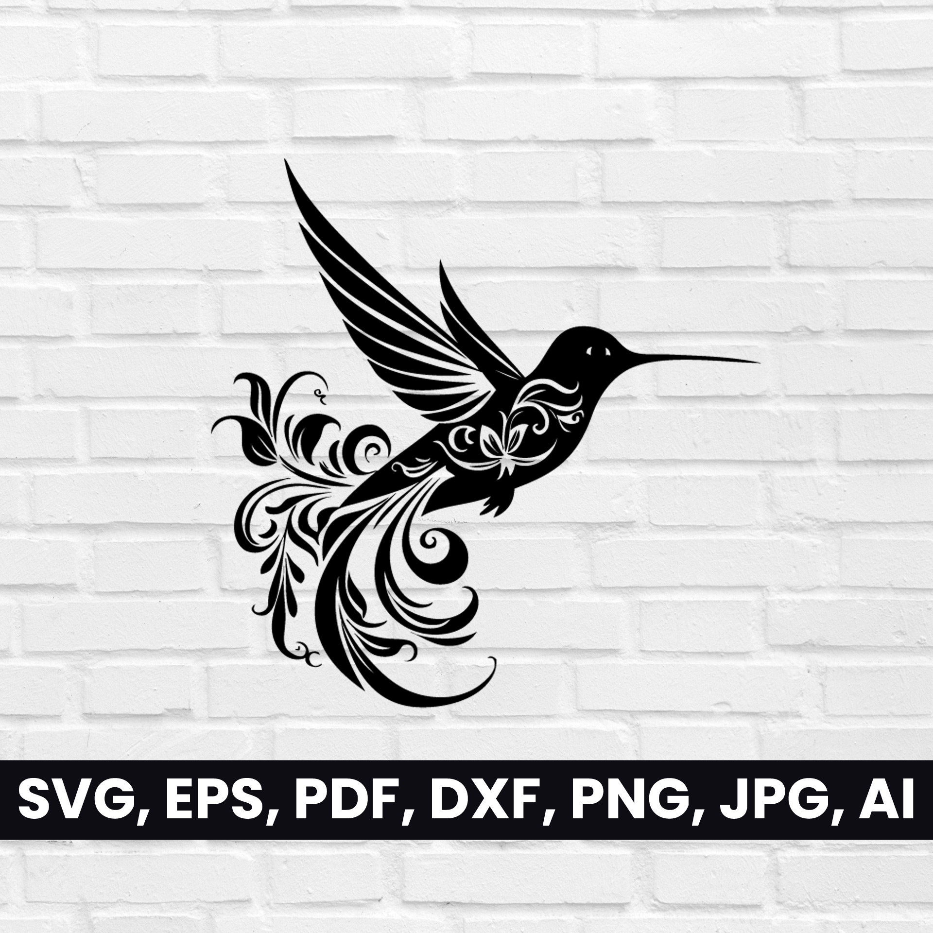 Hummingbird Silhouette, Bird SVG, Pdf, Dxf, Png, Clipart, Colibri ...
