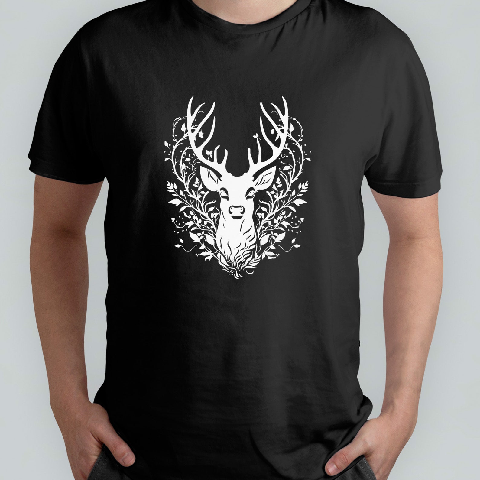 Deer Head Silhouette, Stag Shape SVG, Pdf, Dxf, Png, Deer Face Clipart ...