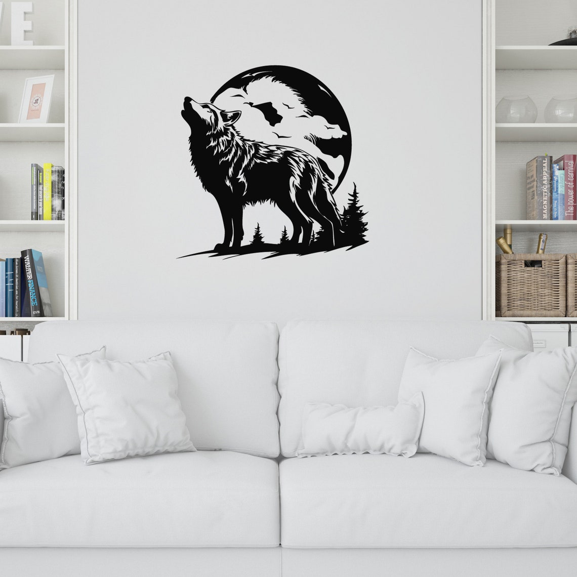 Howling Wolf Silhouette Wolf SVG Pdf Dxf Png Wolf - Etsy