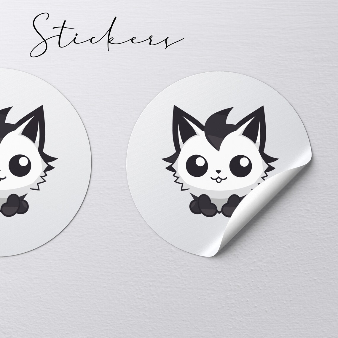 Cute Chibi Cat Silhouette Baby Kawaii Cat Illustration SVG - Etsy