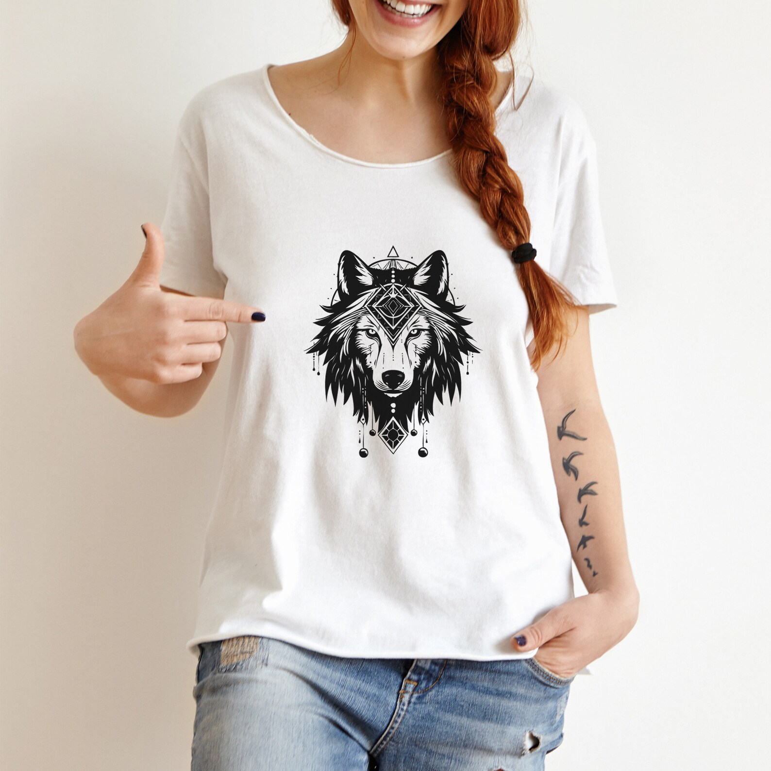 Wolf Face Shaman Silhouette SVG Pdf Dxf Png Wolf Clipart - Etsy
