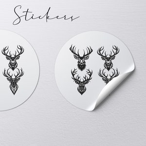 Deer Bundle Silhouette Pack, Deer Head With Antlers Shape SVG, Pdf, Dxf ...