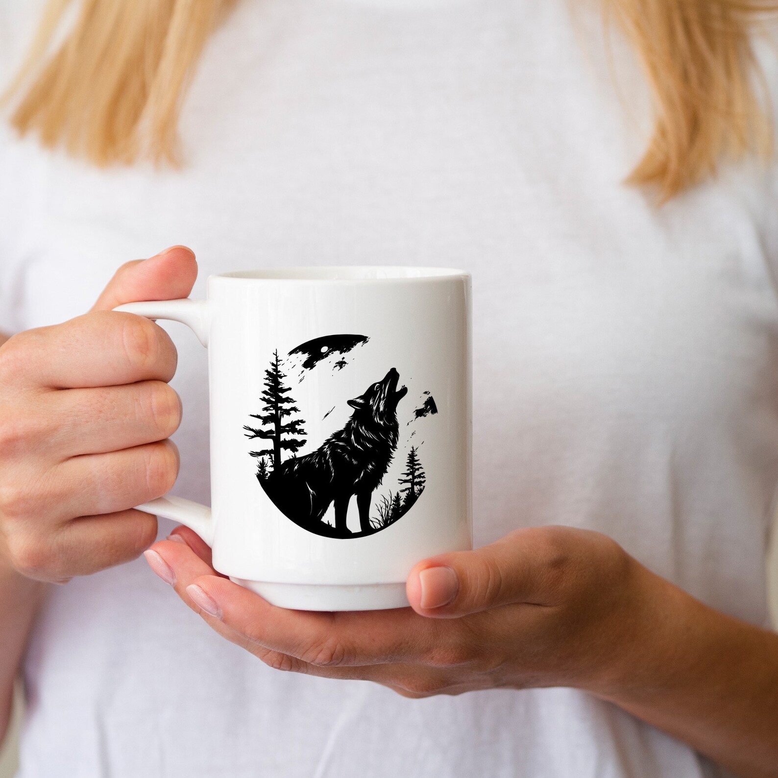 Howling Wolf Silhouette, Wolf SVG, Pdf, Dxf, Png, Wolf Clipart, Wolf ...