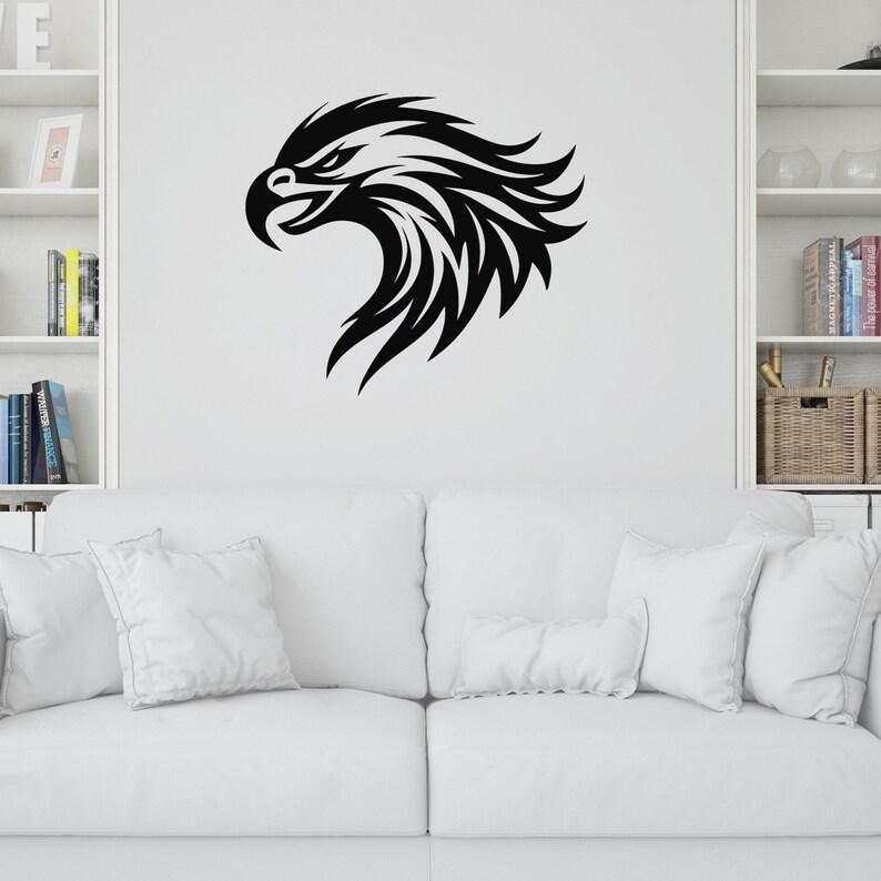 Eagle Head Silhouette, Eagle Face SVG, Pdf, Dxf, Png, Clipart, Bird Eagle Logo Vector, T-shirt ...