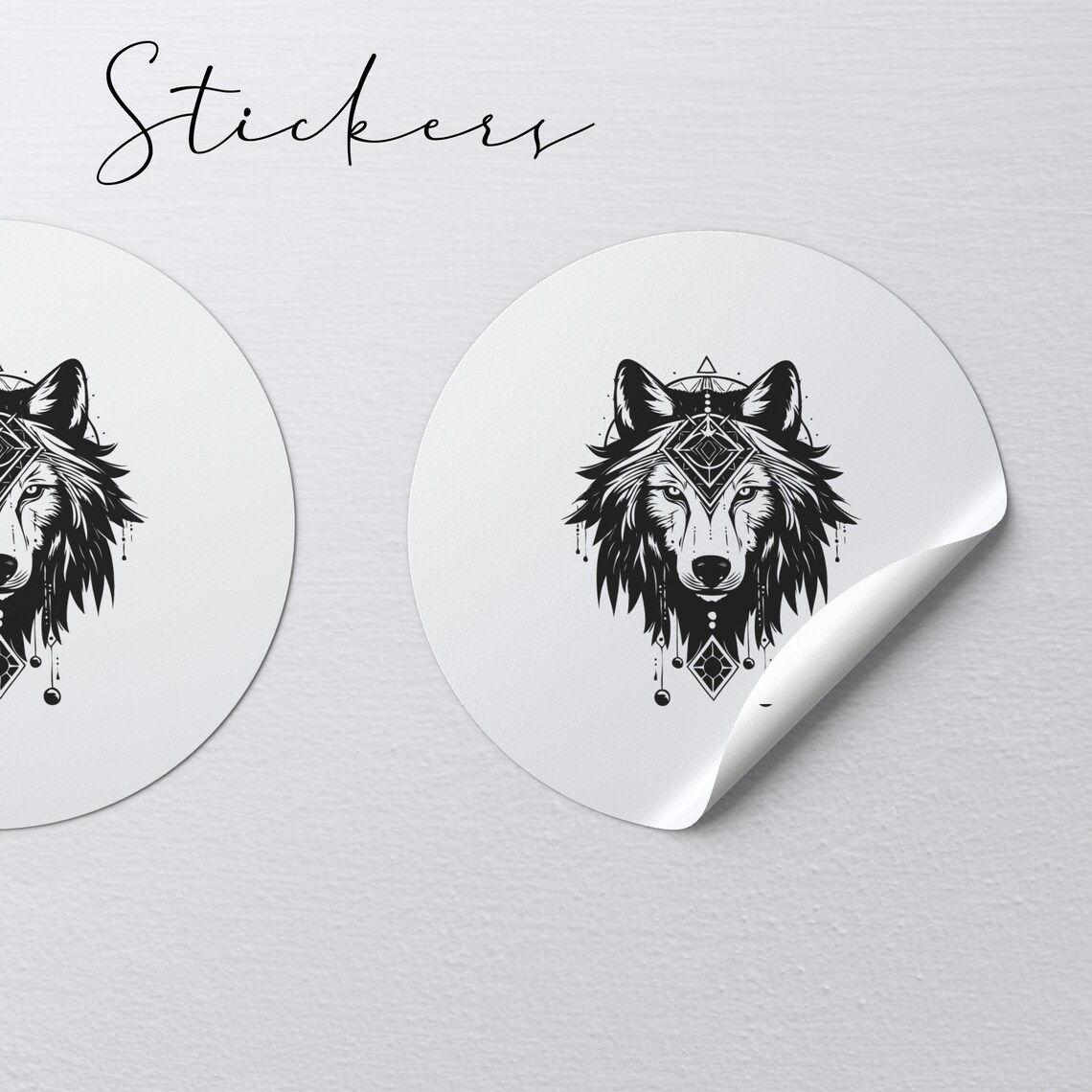 Wolf Face Shaman Silhouette SVG Pdf Dxf Png Wolf Clipart - Etsy